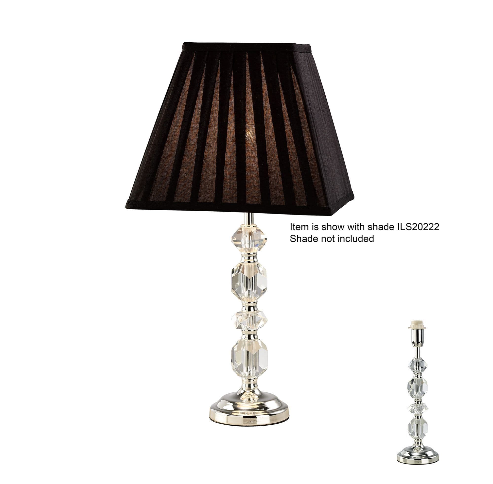 Chris Crystal Table Lamp WITHOUT SHADE 1 Light E14 Silver Finish