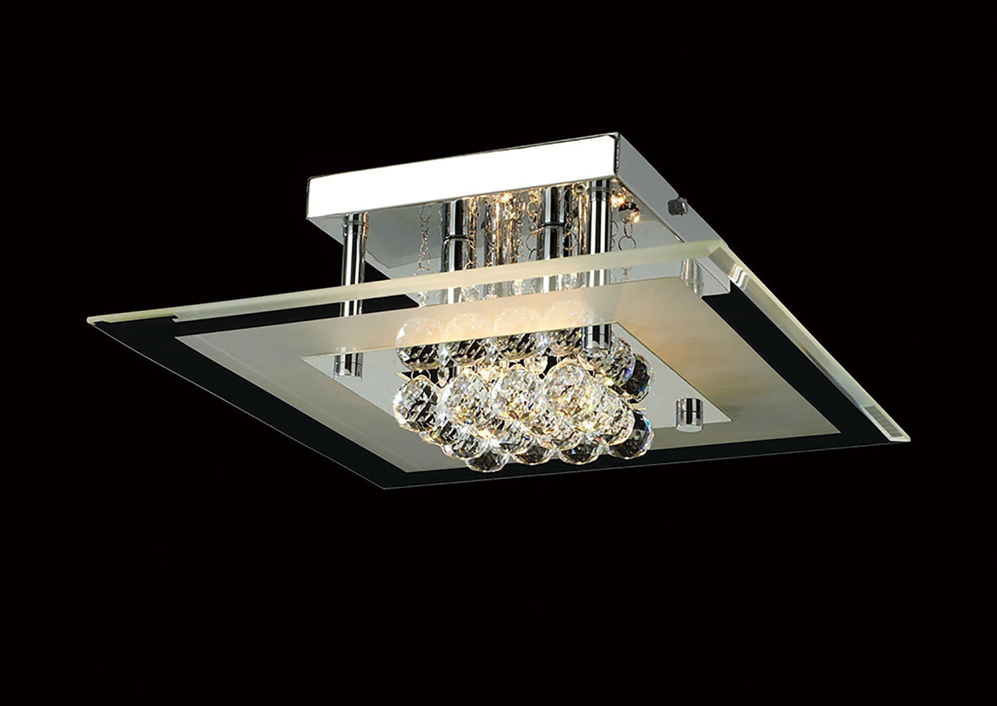 Clair Ceiling Square 4 Light G9 Polished Chrome/Glass/Crystal