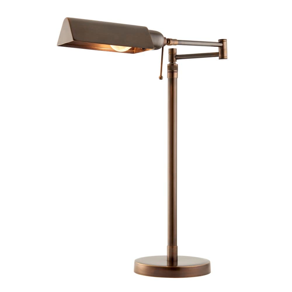 Clarendon table light Made from brass with an antique patina to the finish