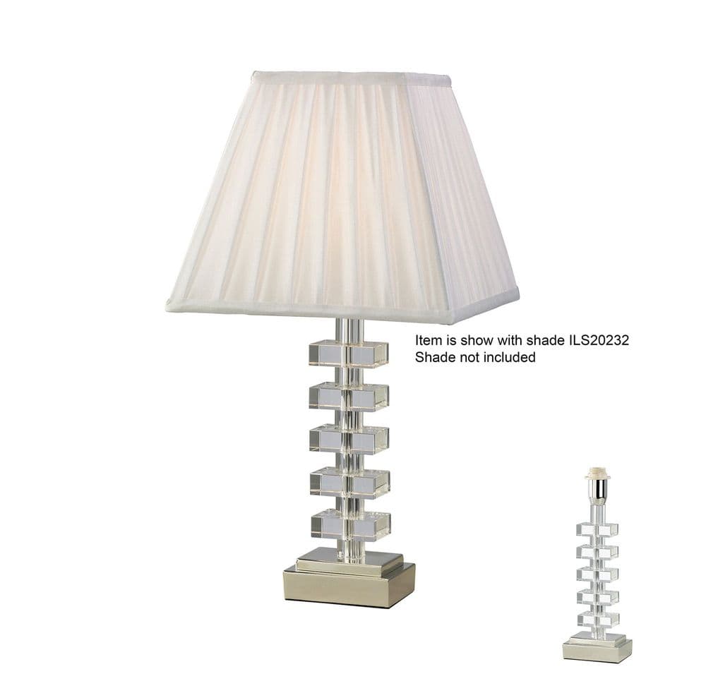 Clinton Crystal Table Lamp WITHOUT SHADE 1 Light E14 Silver Finish