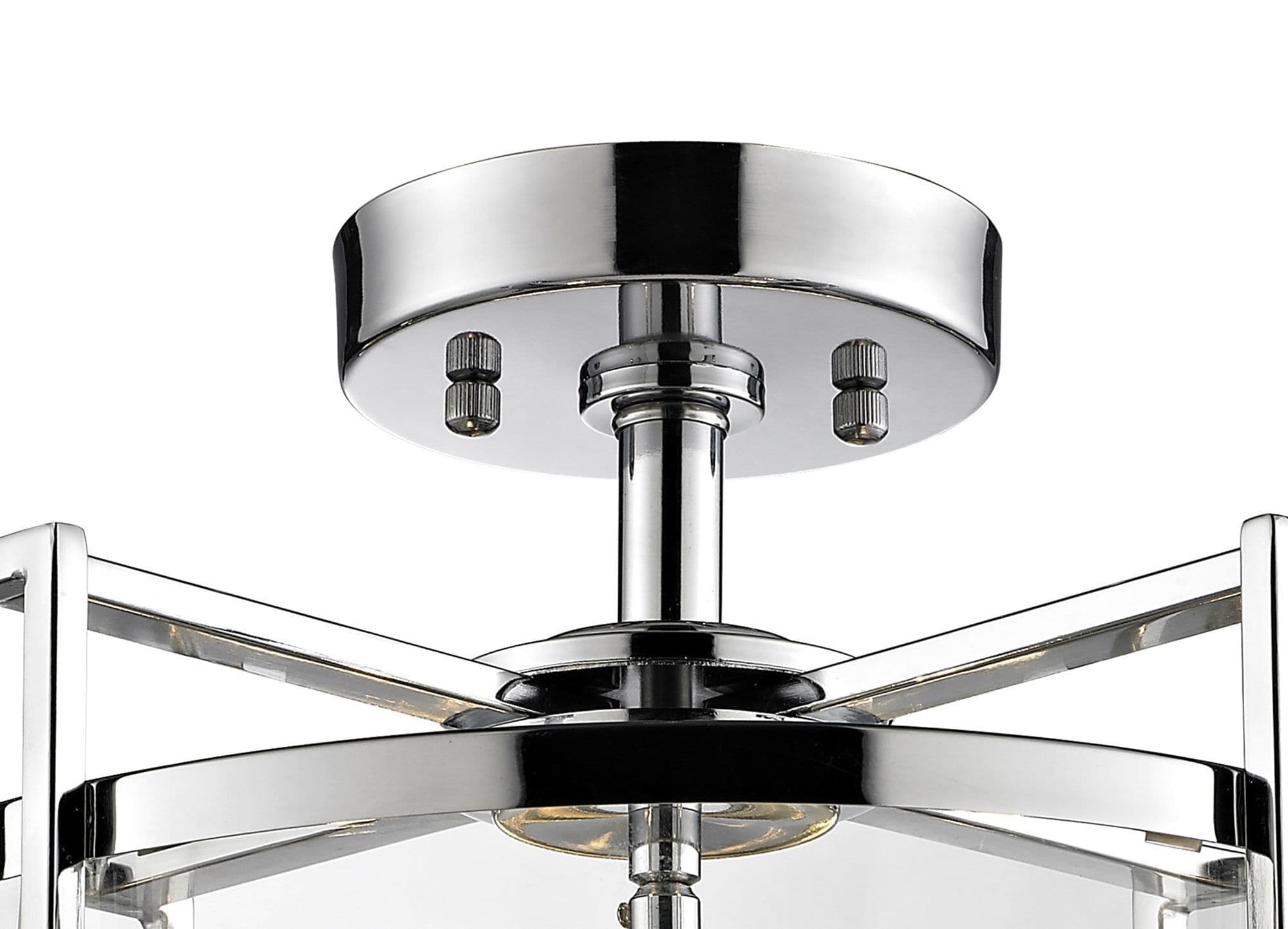 Clive Semi Ceiling 3 Light E14 Polished Chrome/Glass