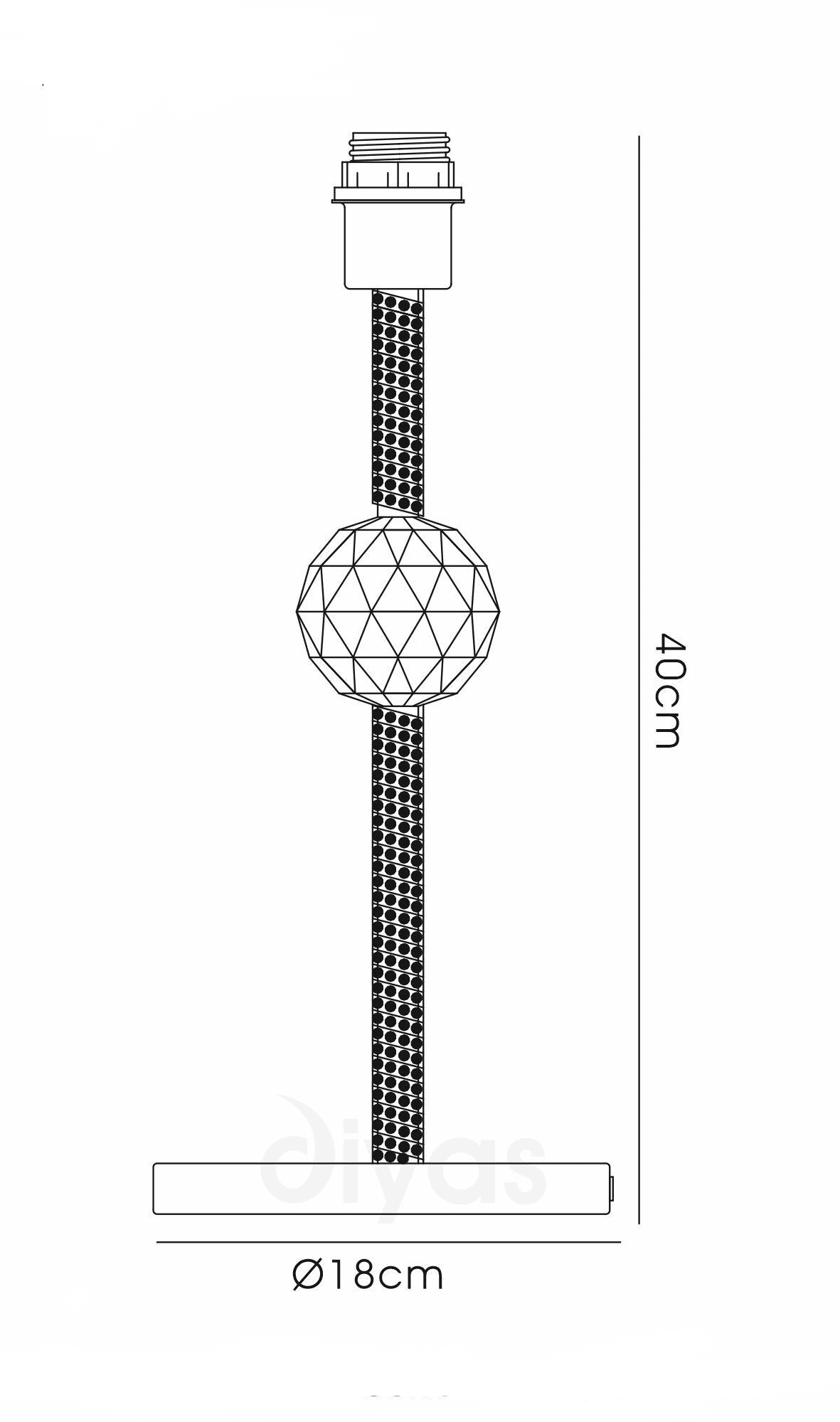 Colbert Table Lamp WITHOUT SHADE 1 Light E27 Gold/Crystal