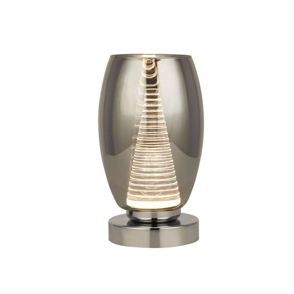 Cyclone 1Lt Table Lamp With Smoked Glass
