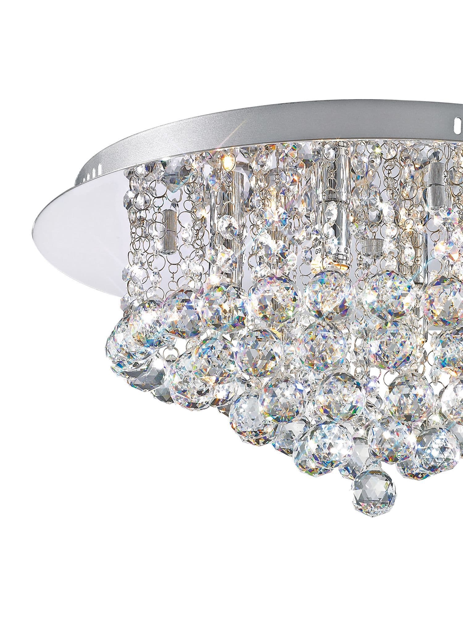 Dahlia Flush Ceiling 450mm Round 6 Light G9 Polished Chrome/Crystal