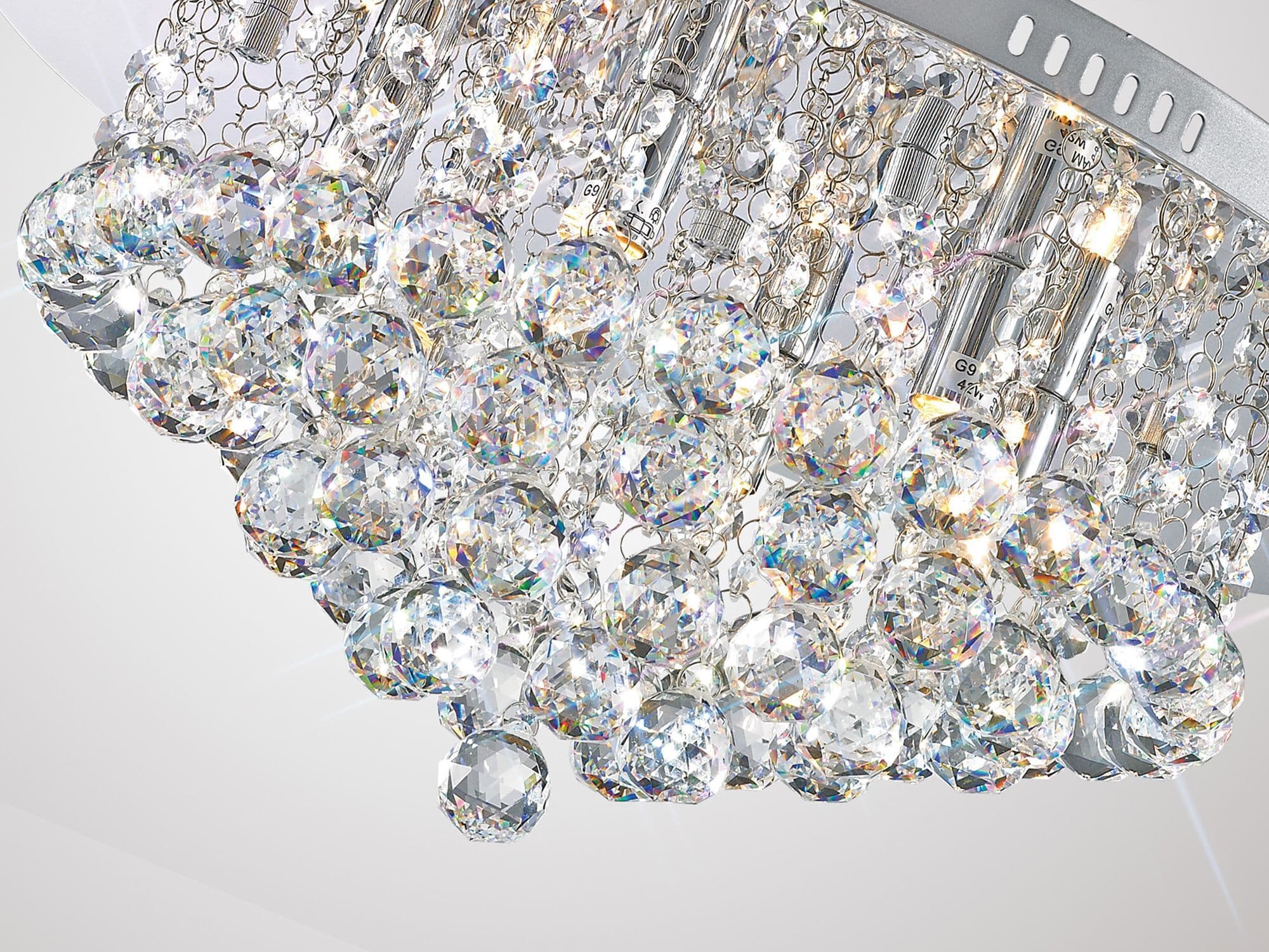 Dahlia Flush Ceiling 450mm Round 6 Light G9 Polished Chrome/Crystal