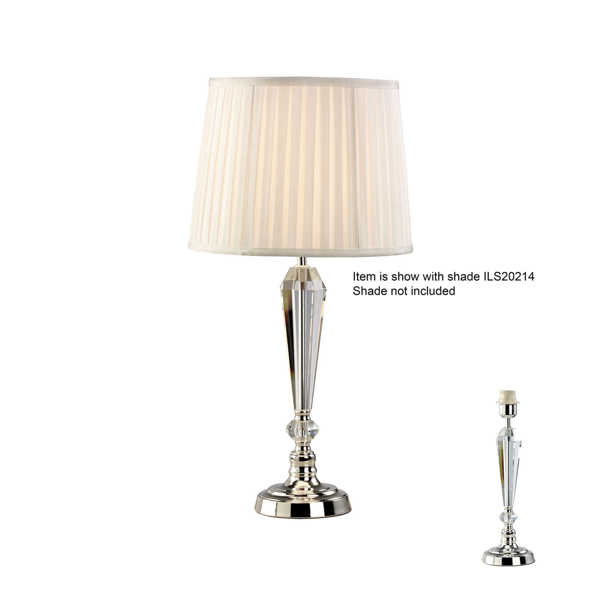 Darin Crystal Table Lamp WITHOUT SHADE 1 Light E27 Silver Finish