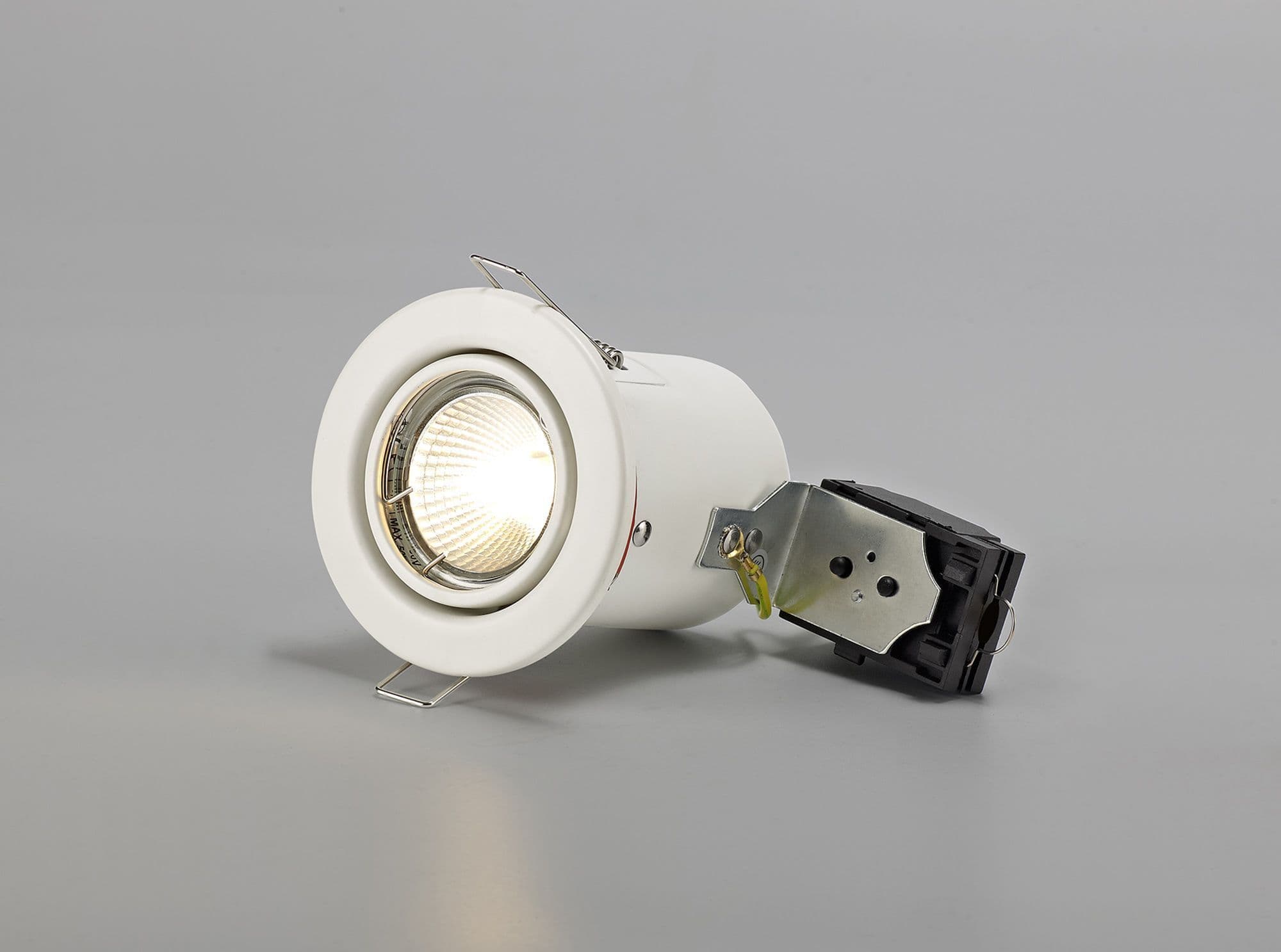 Agni GU10 Adjustable Fire Rated Downlight White Cut Out 75mm