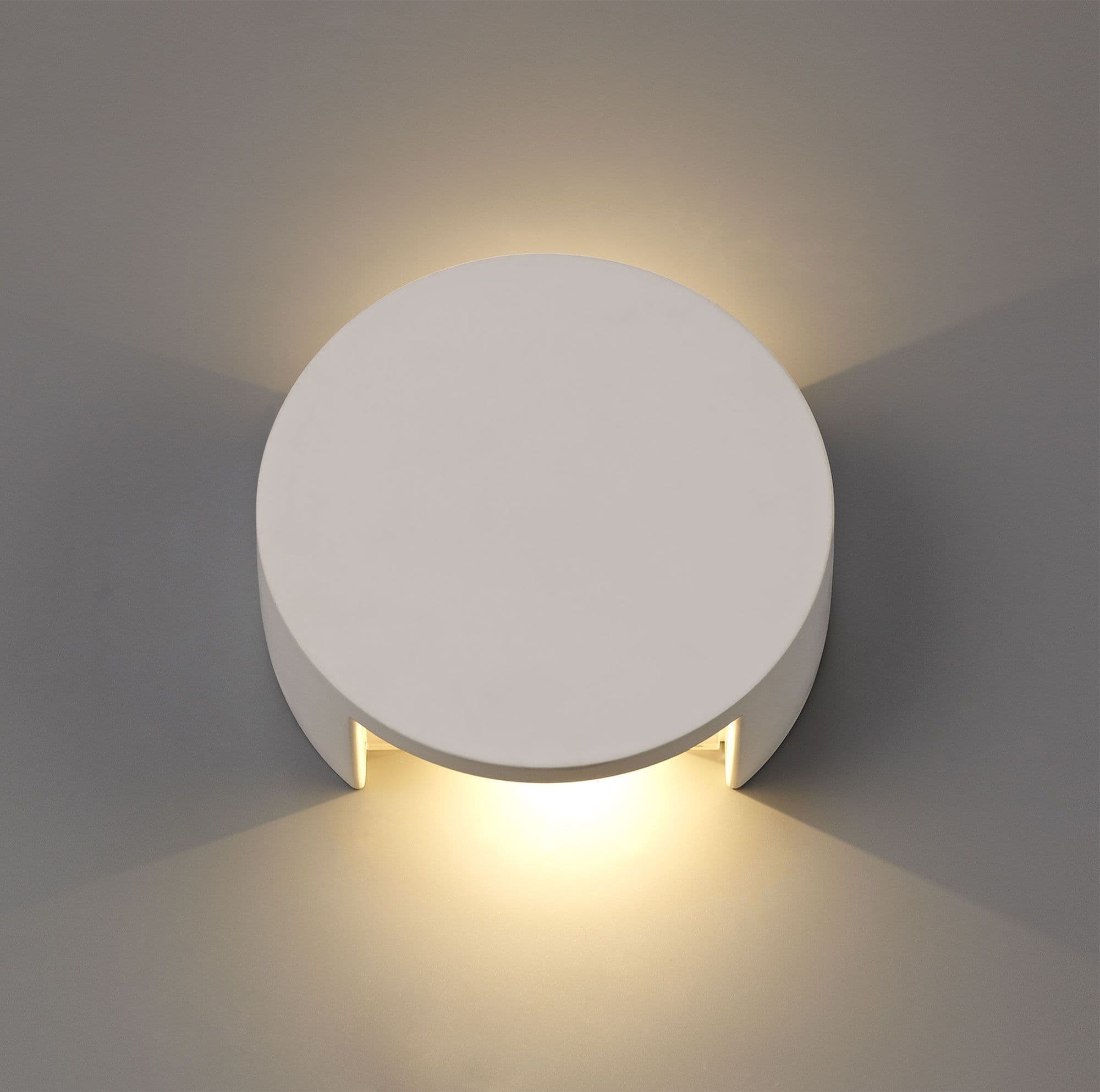 Alina Round Wall Lamp 6 5W LED 3000K 656lm White Paintable Gypsum