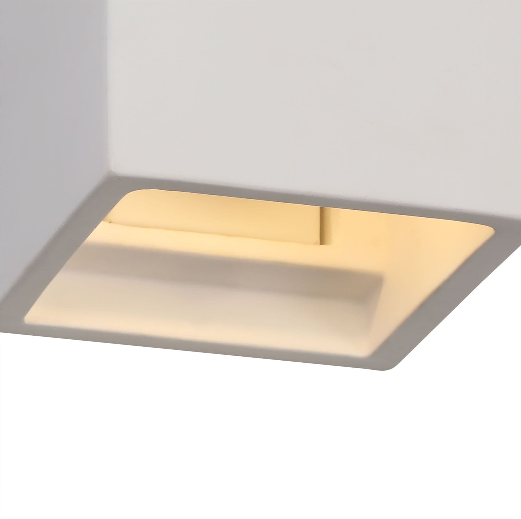 Alina Square Wall Lamp 1 x G9 White Paintable Gypsum