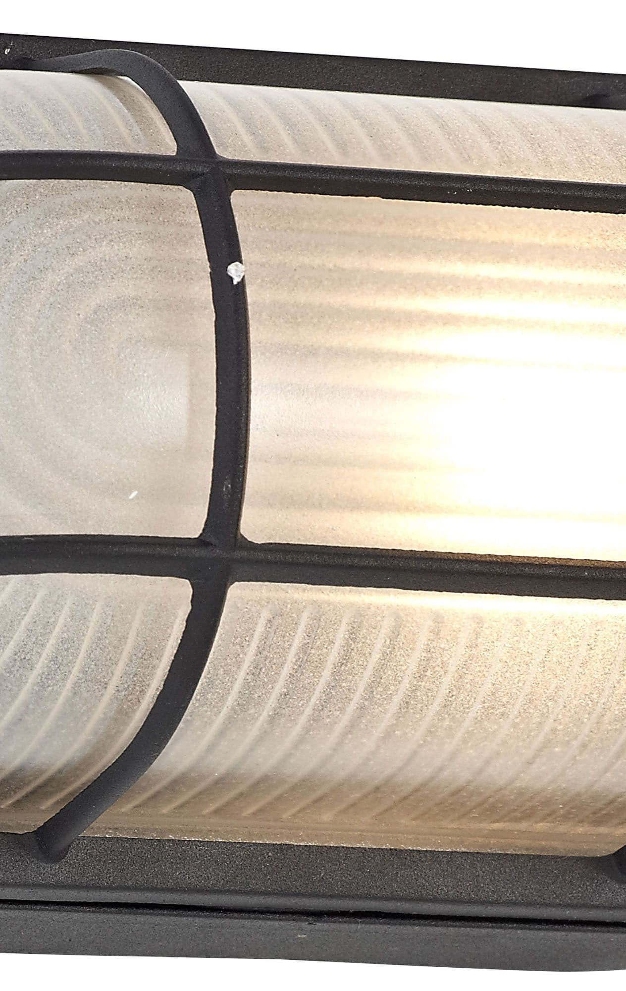 Avon Oval Wall/Ceiling Lamp 1 Light E27 IP44 Black/Glass