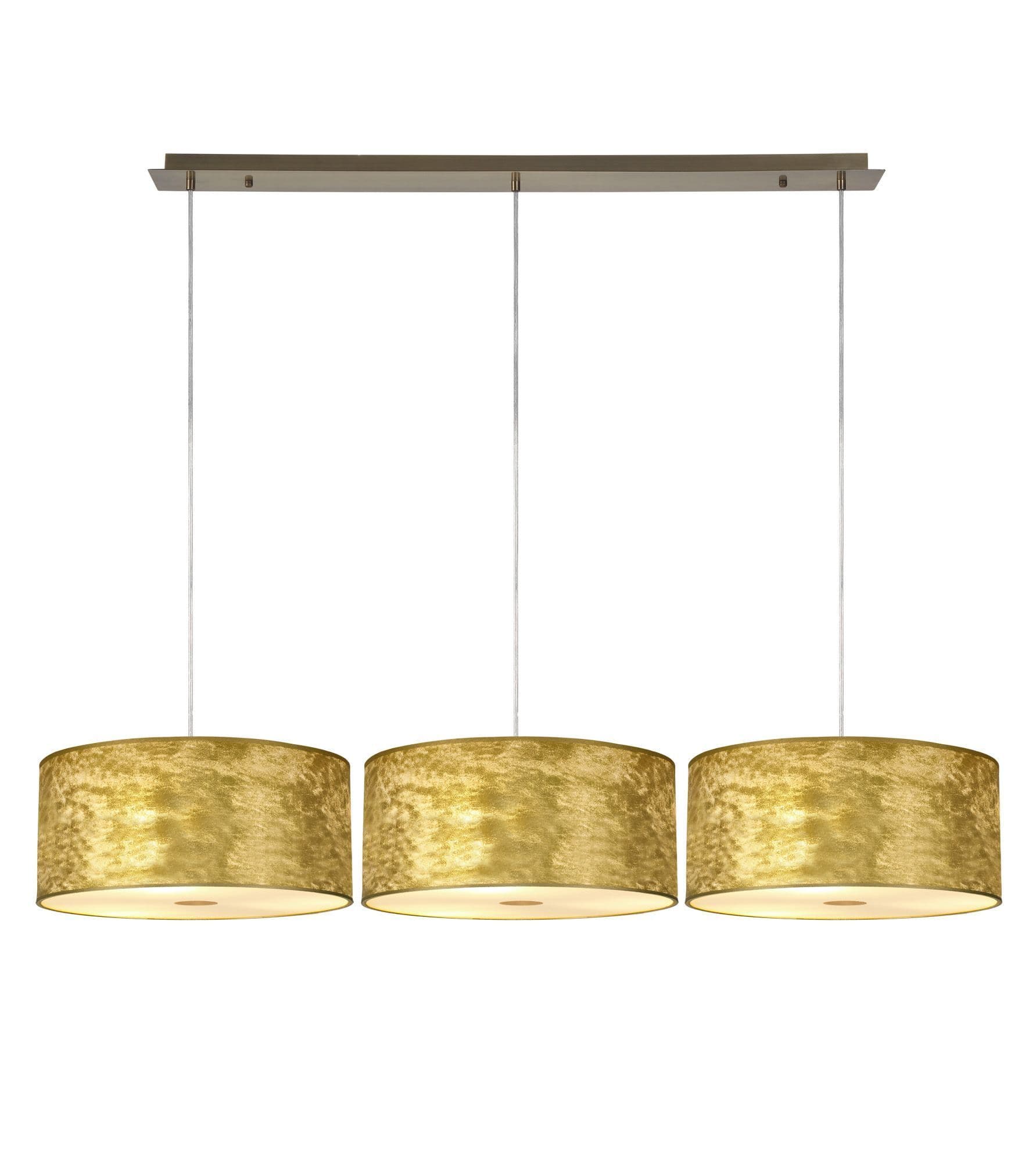 Baymont Antique Brass 3 Light E27 Universal 2m Linear Pendant