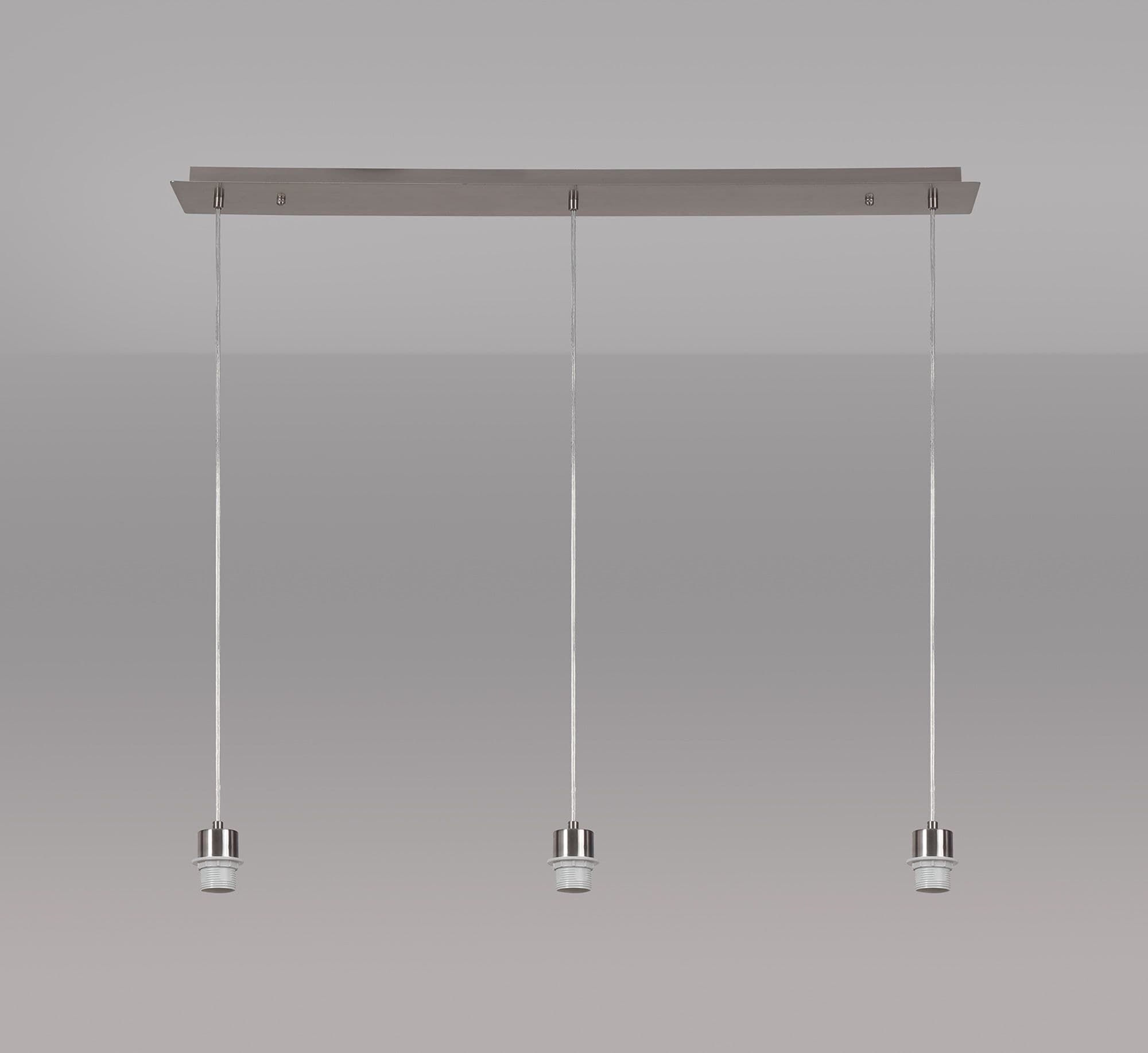 Baymont Polished Chrome 3 Light E27 Universal 2m Linear Pendant