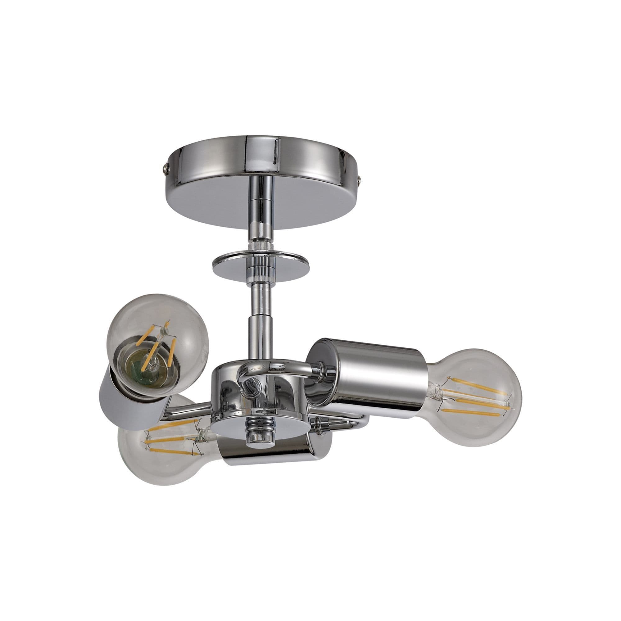 Baymont Polished Chrome 3 Light E27 Universal Drop Flush Ceiling Fixture