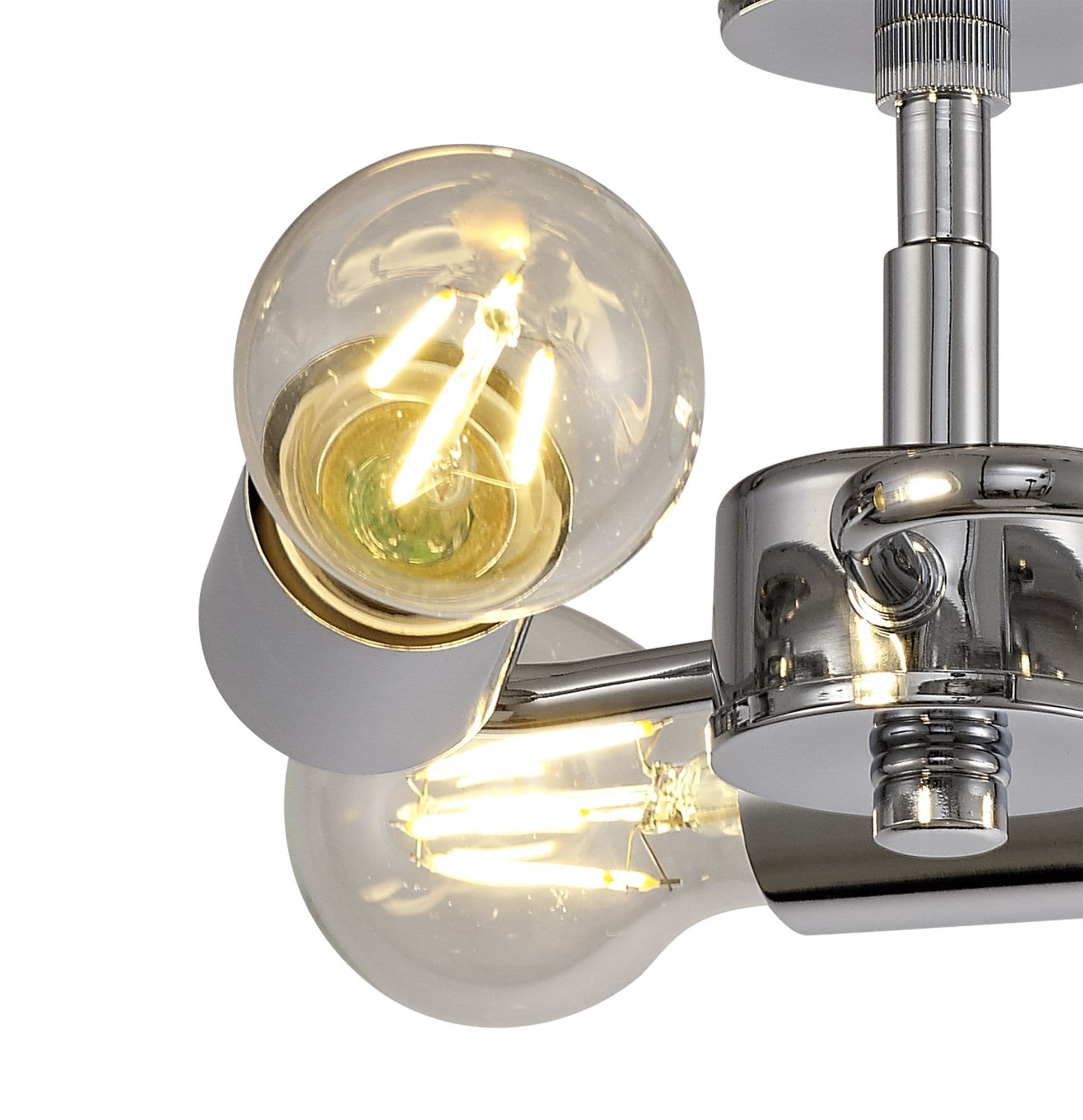Baymont Polished Chrome 3 Light E27 Universal Drop Flush Ceiling Fixture