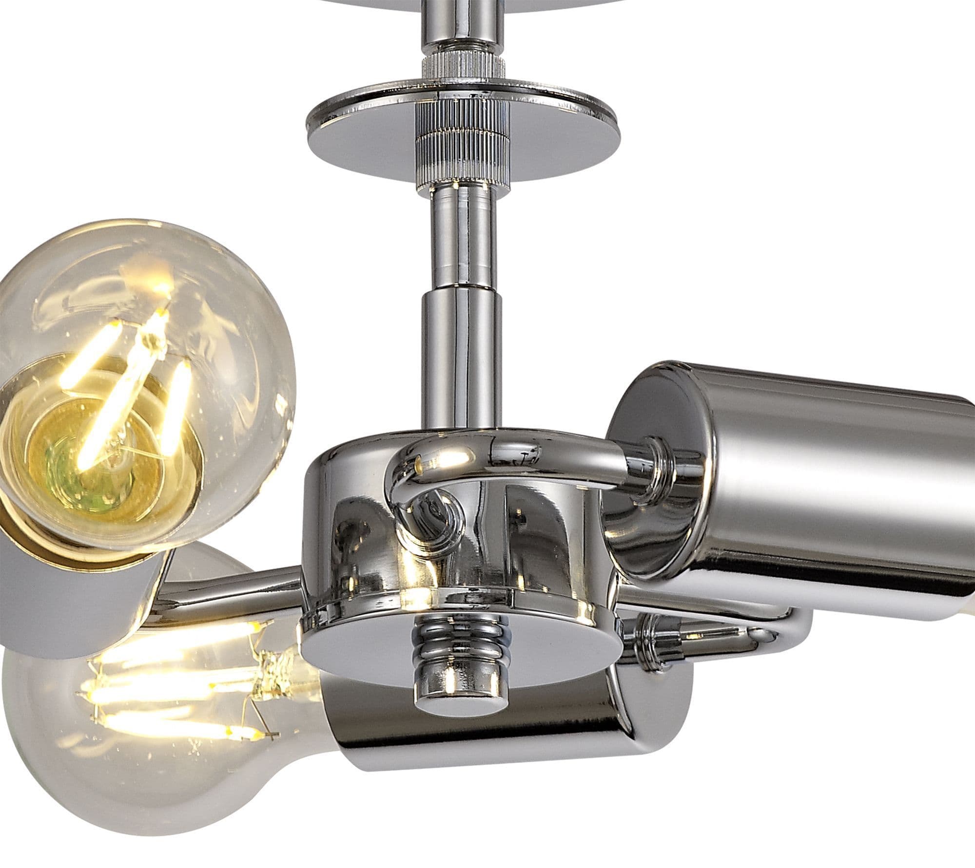 Baymont Polished Chrome 3 Light E27 Universal Drop Flush Ceiling Fixture