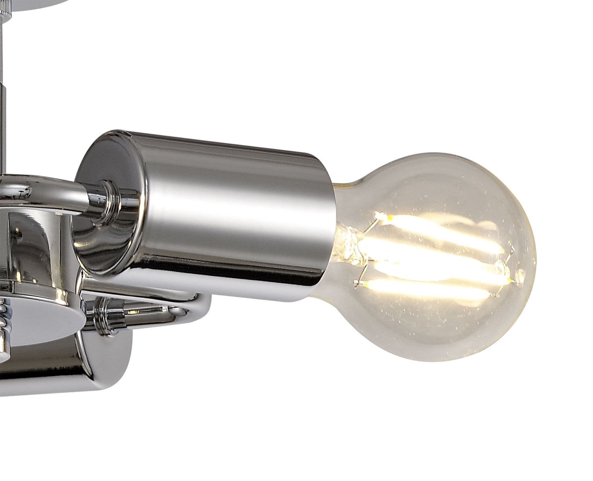 Baymont Polished Chrome 3 Light E27 Universal Drop Flush Ceiling Fixture