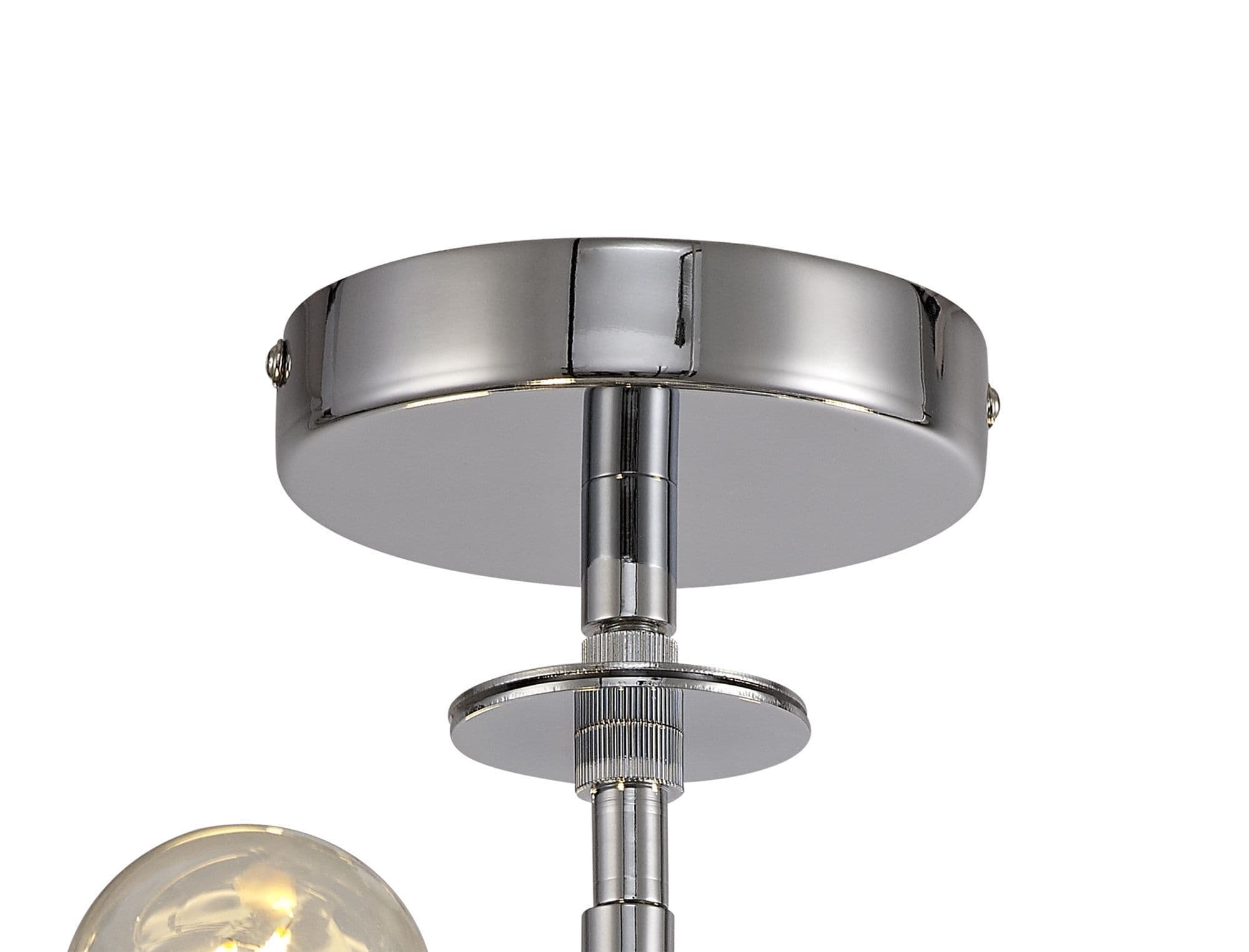 Baymont Polished Chrome 3 Light E27 Universal Drop Flush Ceiling Fixture