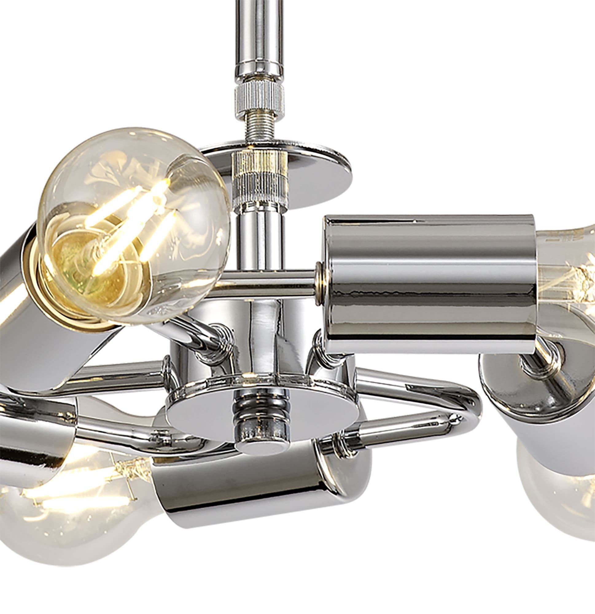 Baymont Polished Chrome 5 Light E27 Universal Semi Ceiling Fixture