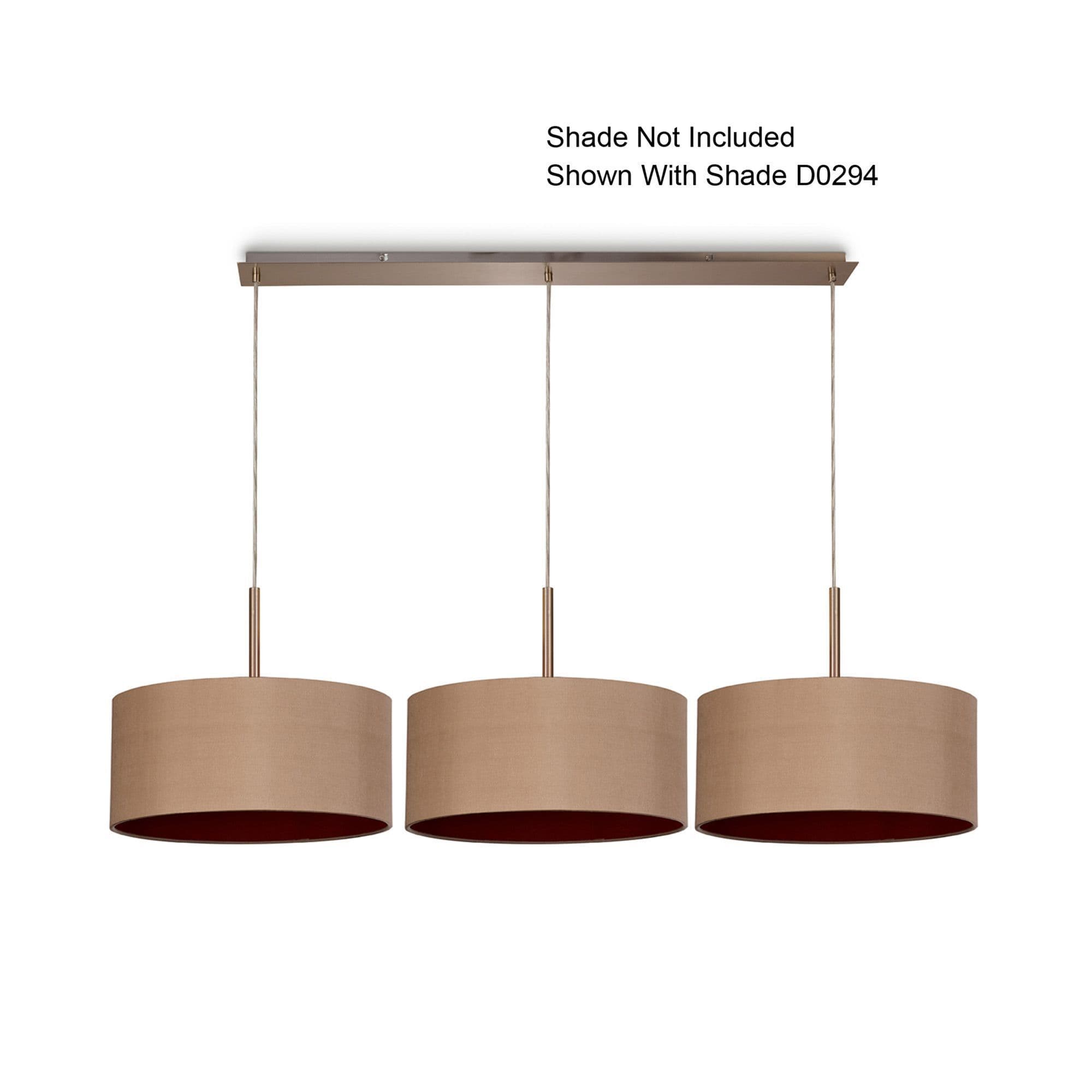 Baymont Satin Nickel 3 Light E27 Universal 3m Linear Pendant