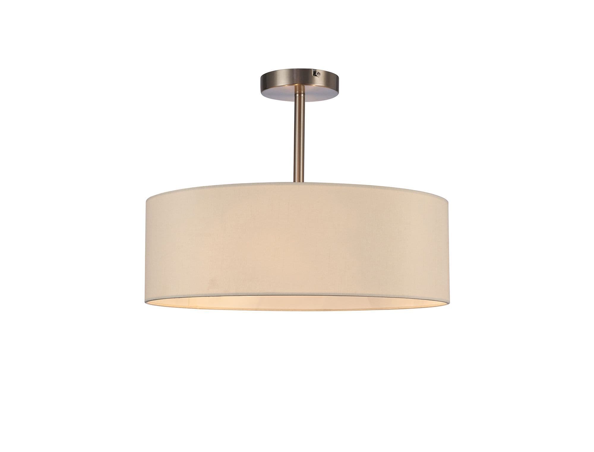 Baymont Satin Nickel 3 Light E27 Universal Semi Ceiling Fixture