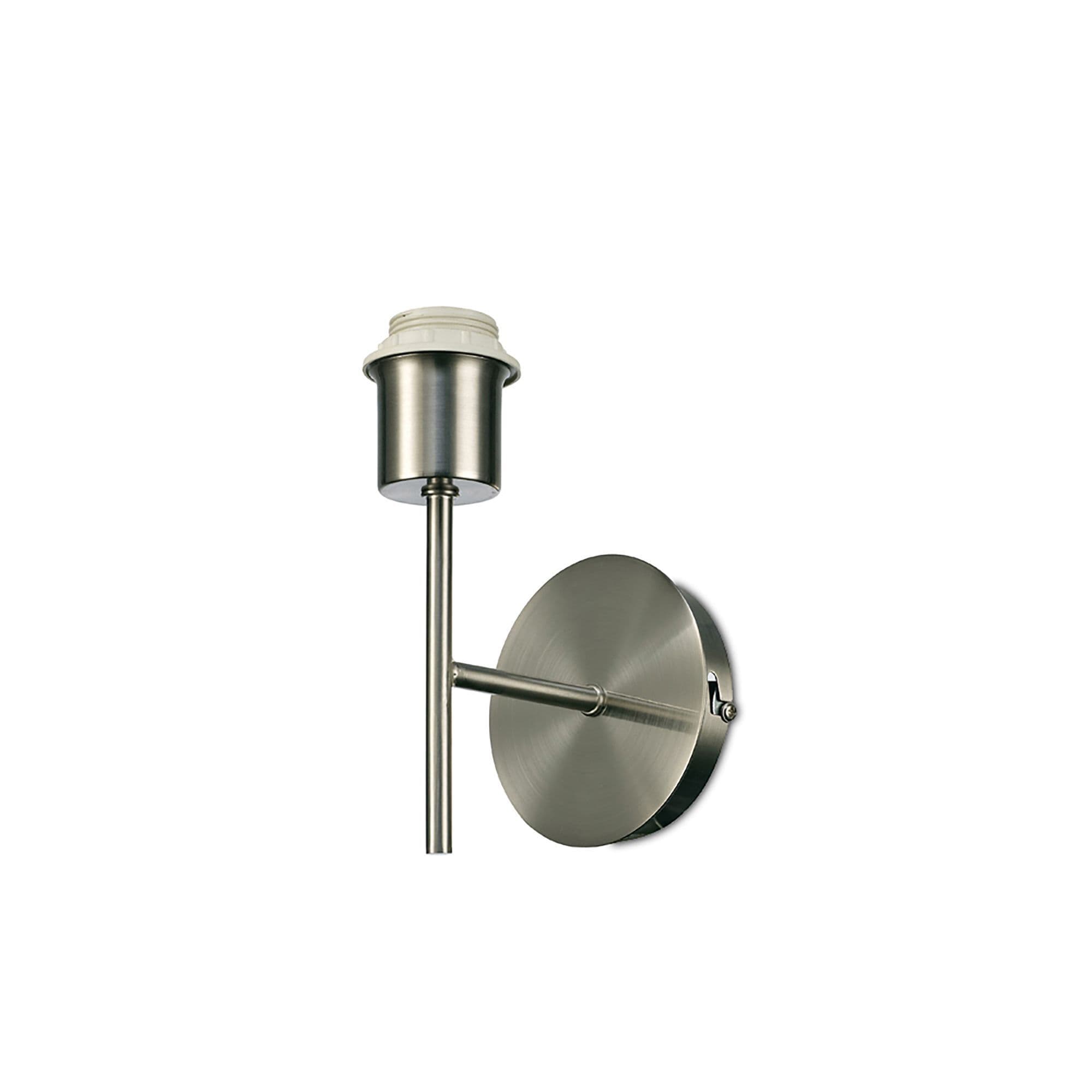 Carlton 1 Light Unswitched Wall Lamp Without Shade E27 Satin Nickel