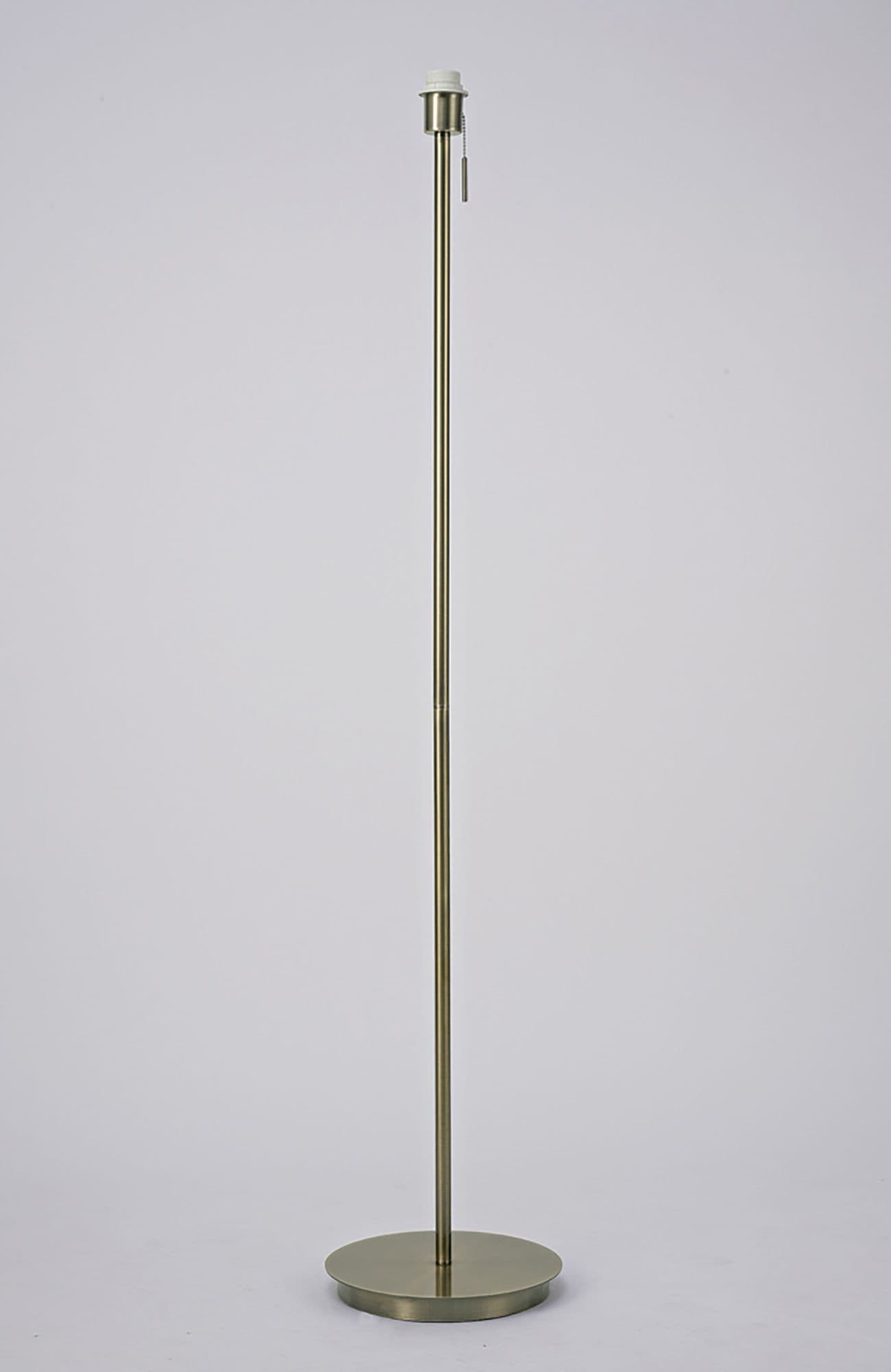 Carlton Round Flat Base Floor Lamp Without Shade Antique Brass Switched ...