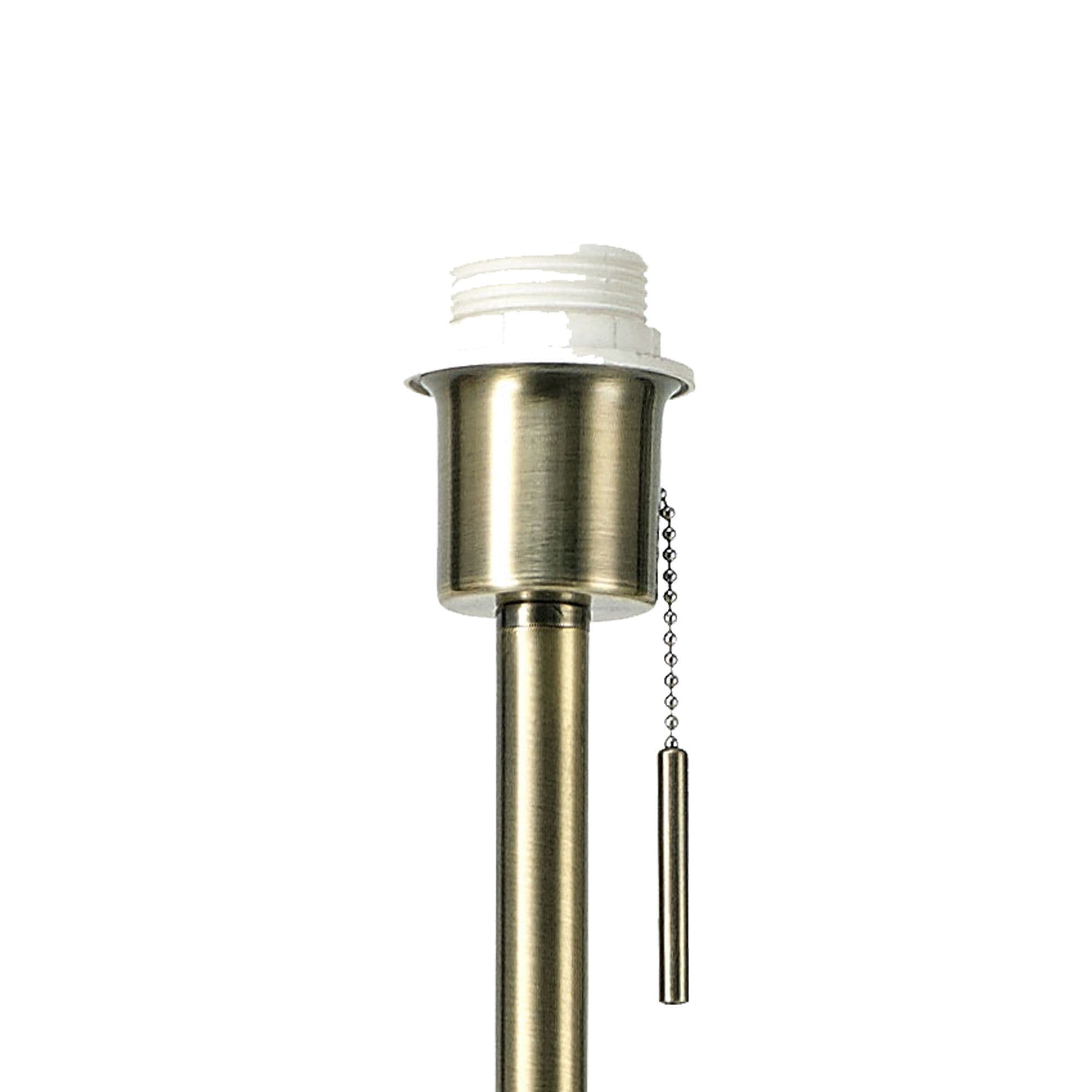 Carlton Round Flat Base Floor Lamp Without Shade Antique Brass Switched ...