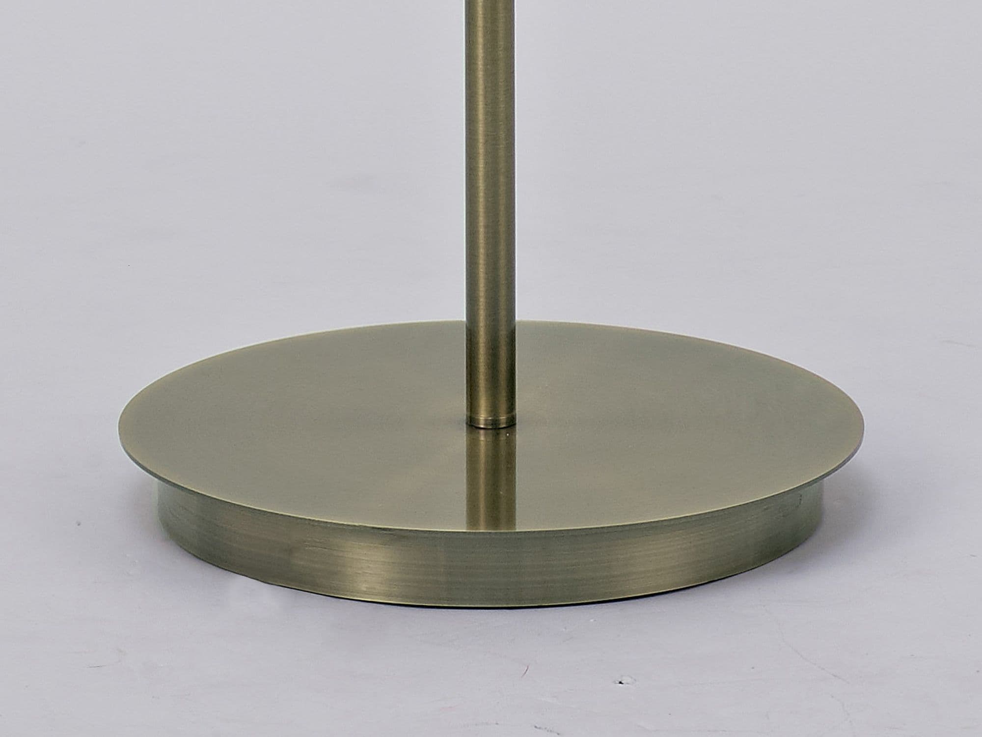 Carlton Round Flat Base Floor Lamp Without Shade Antique Brass Switched ...