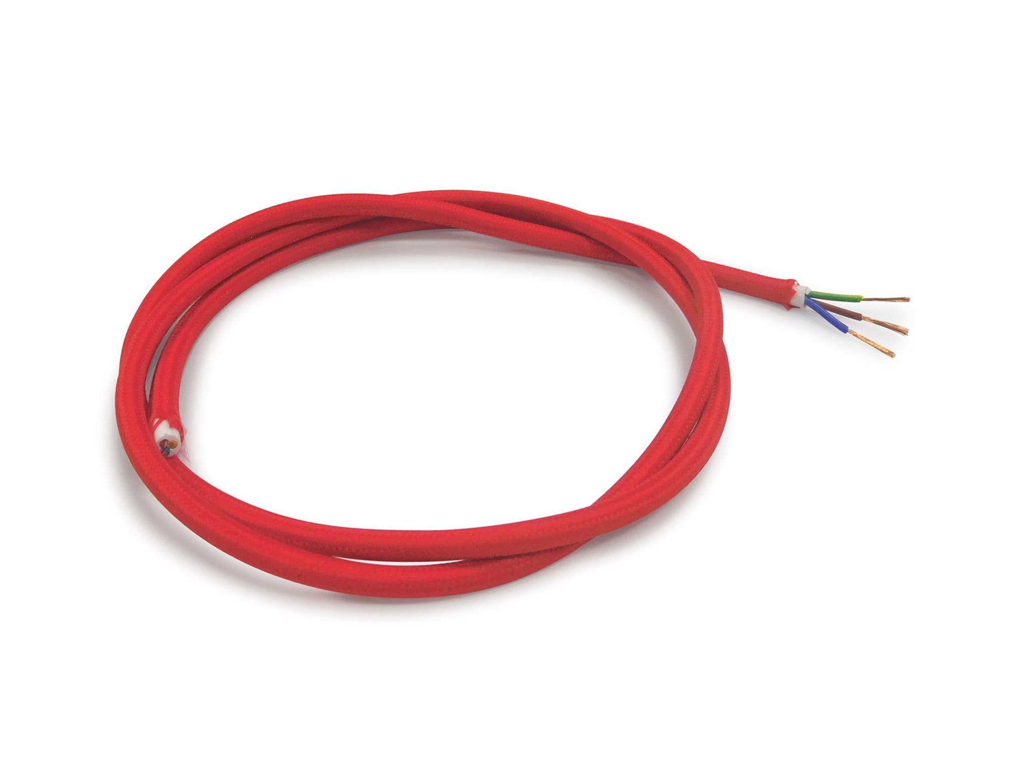 Cavo 1m Red Braided 3 Core 0 75mm Cable