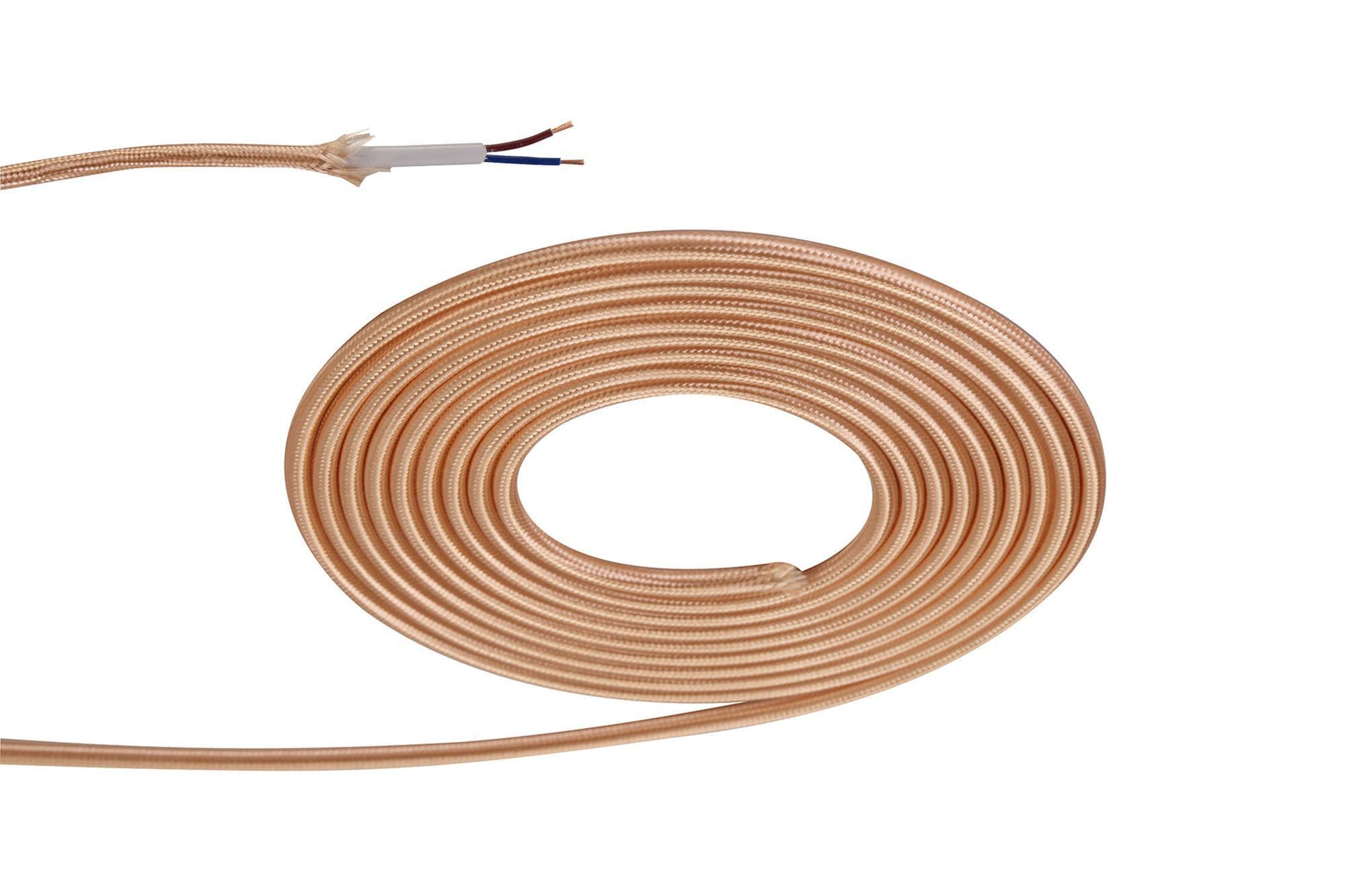 Cavo 1m Rose Gold Braided 2 Core 0 75mm Cable