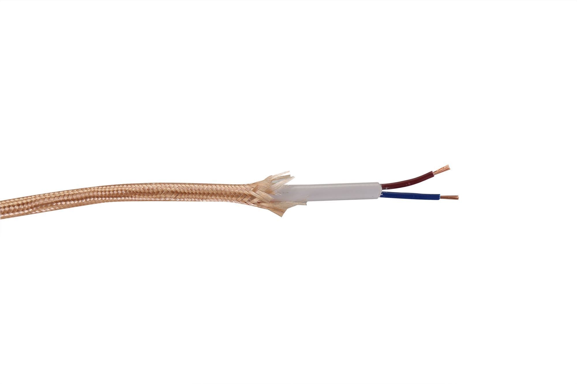 Cavo 1m Rose Gold Braided 2 Core 0 75mm Cable