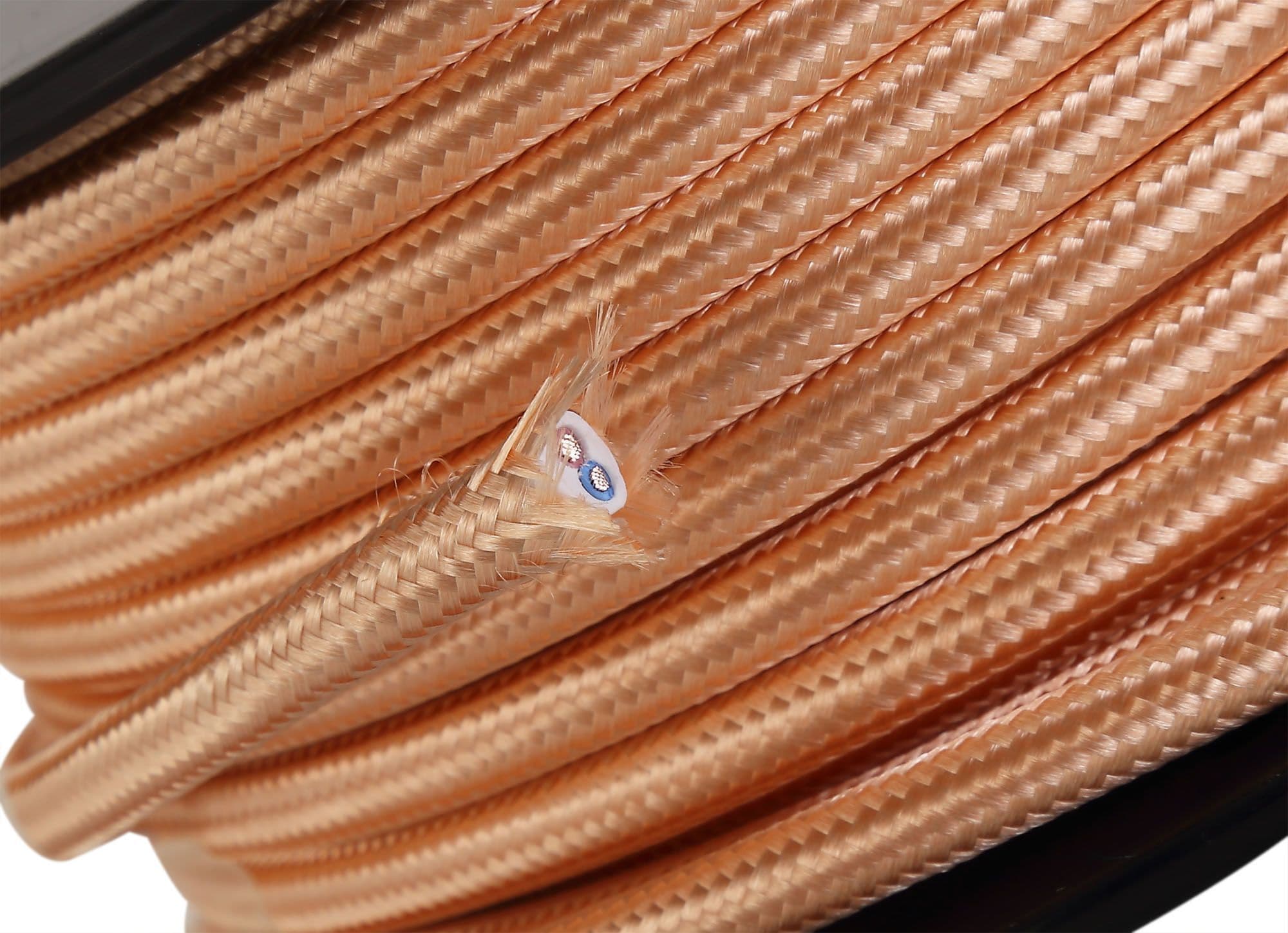 Cavo 1m Rose Gold Braided 2 Core 0 75mm Cable
