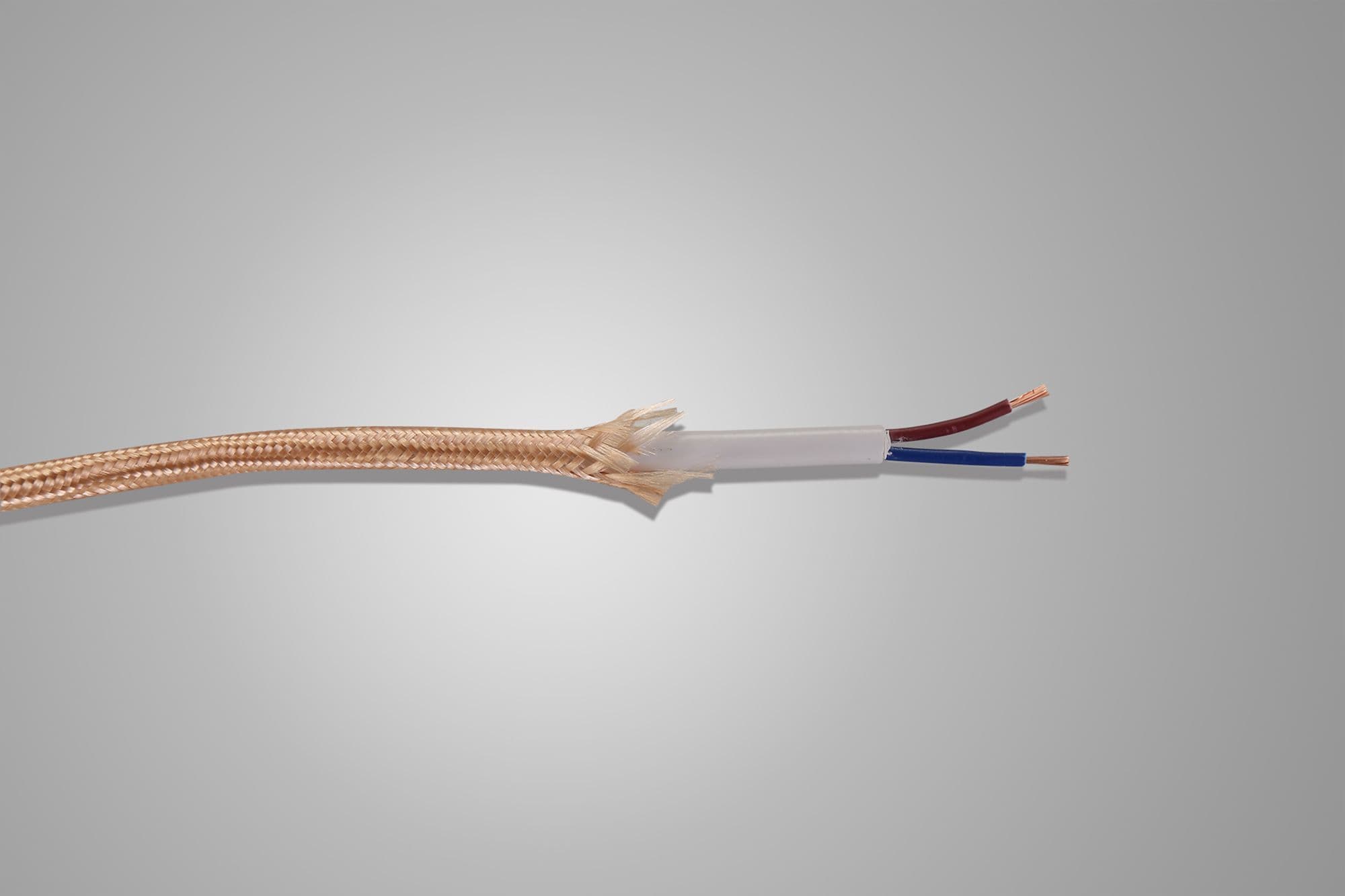 Cavo 1m Rose Gold Braided 2 Core 0 75mm Cable