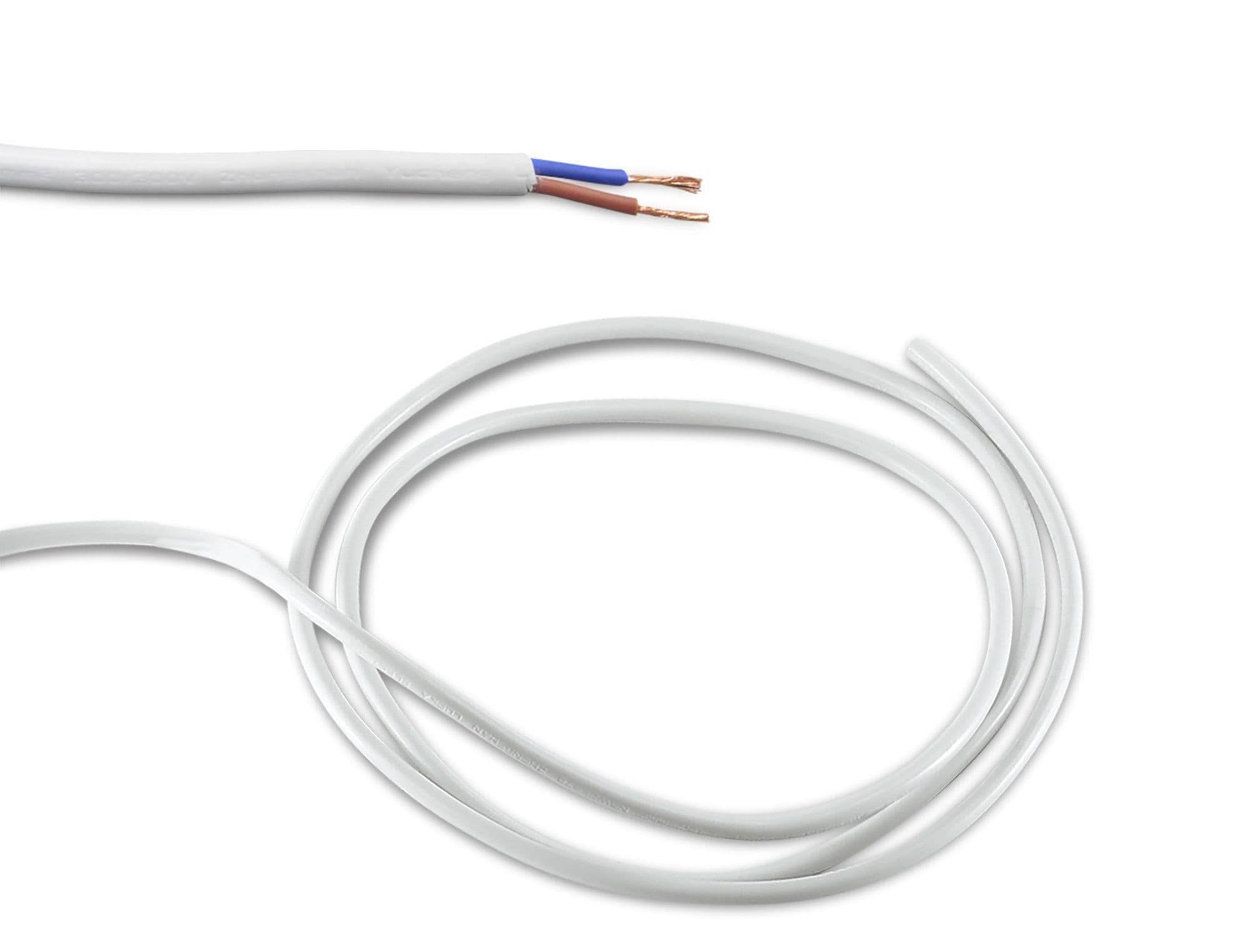 Cavo 1m White PVC 2 Core 0 75mm Cable