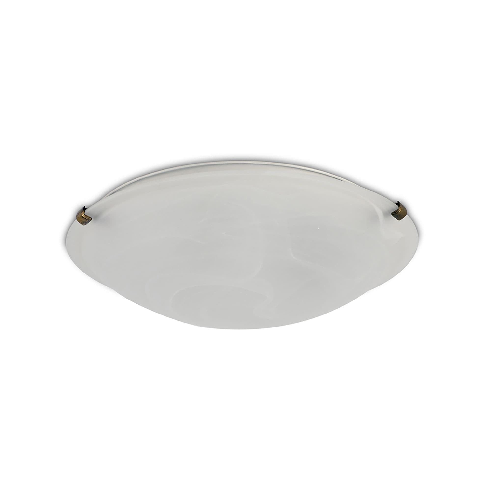 Chester 3 Light E27 Flush Ceiling 400mm Round Black/Gold With Frosted ...