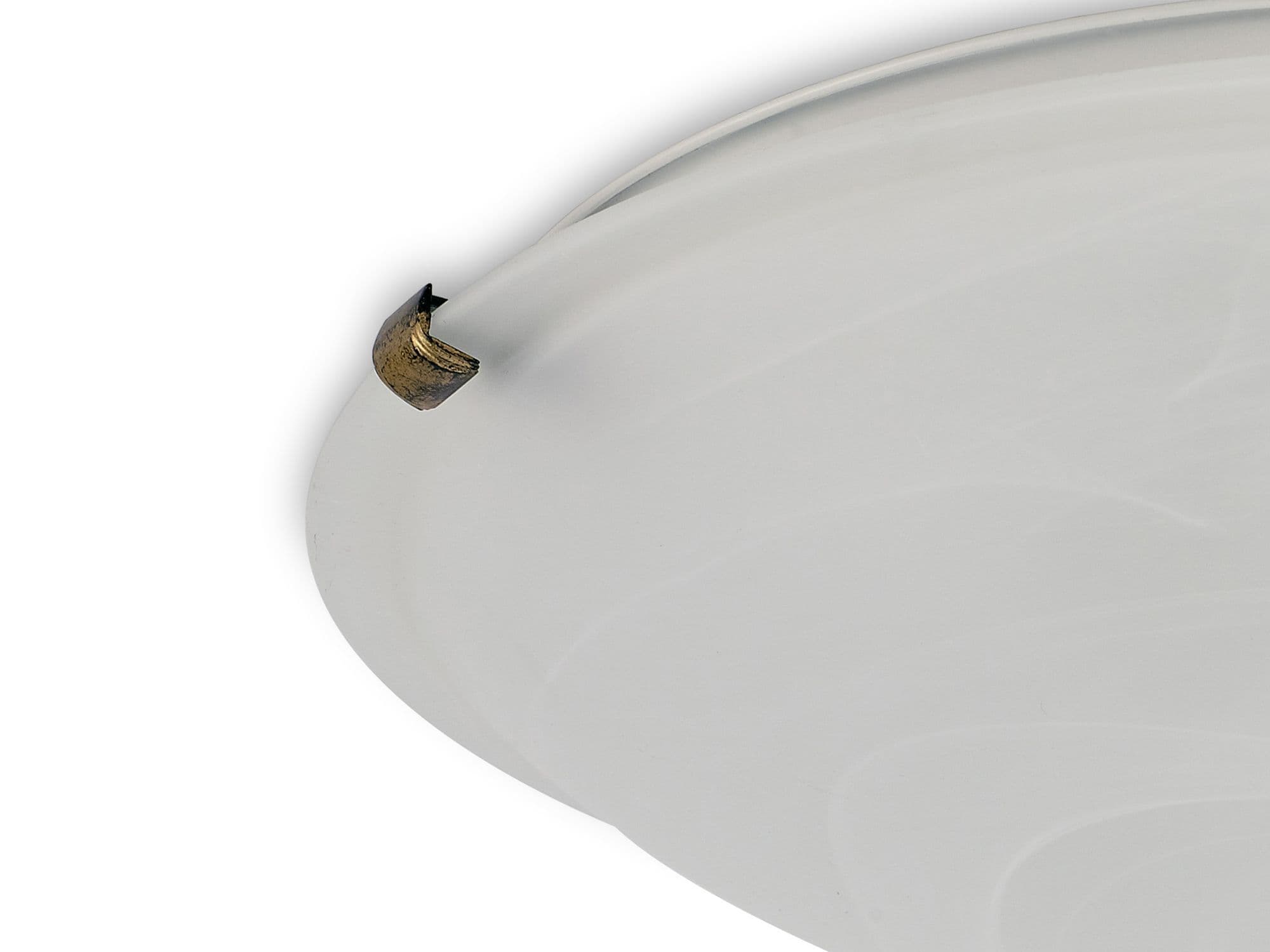 Chester 3 Light E27 Flush Ceiling 400mm Round Black/Gold With Frosted ...