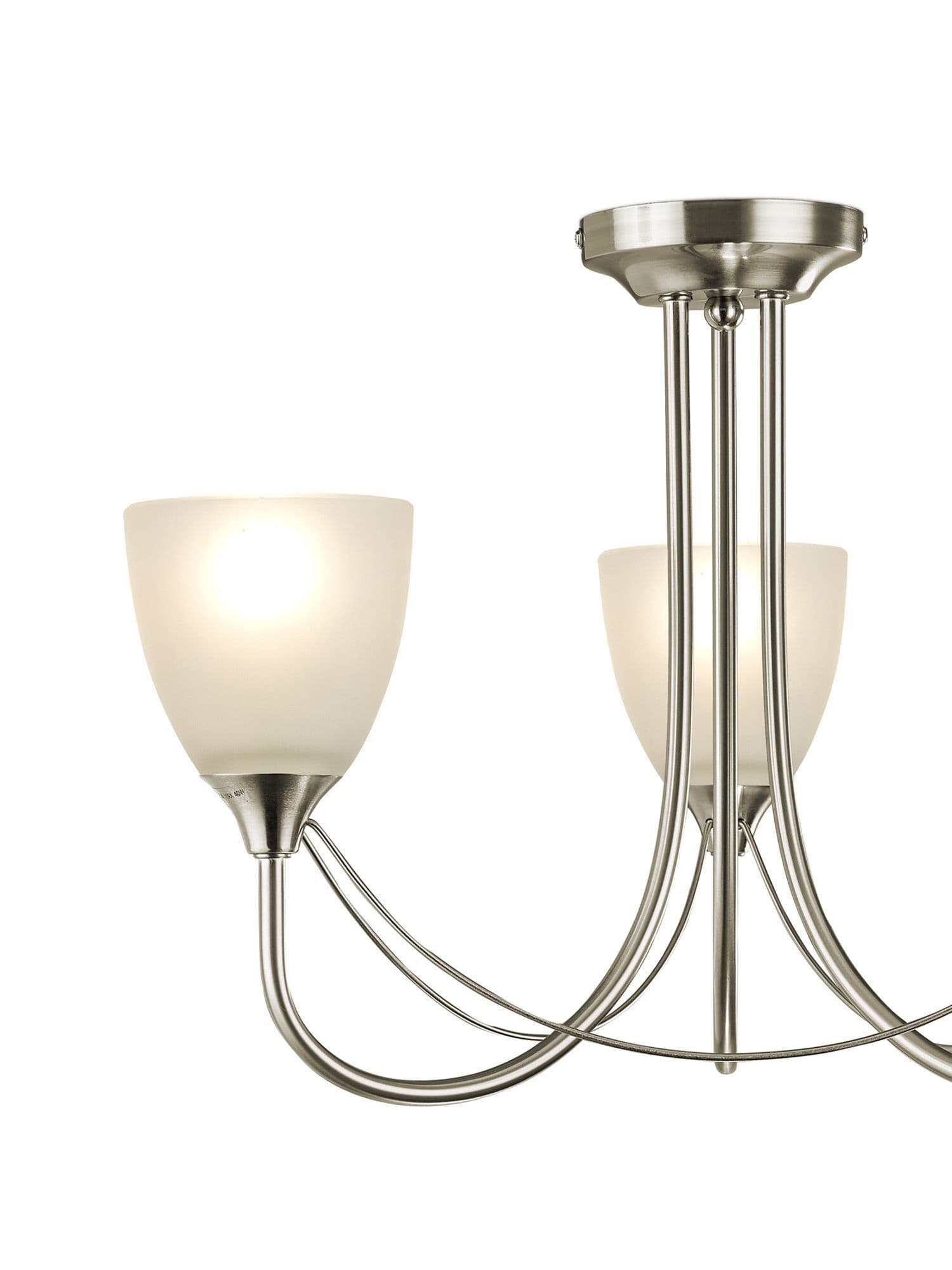 Cooper Ceiling 3 Light E14 Satin Nickel/Opal Glass