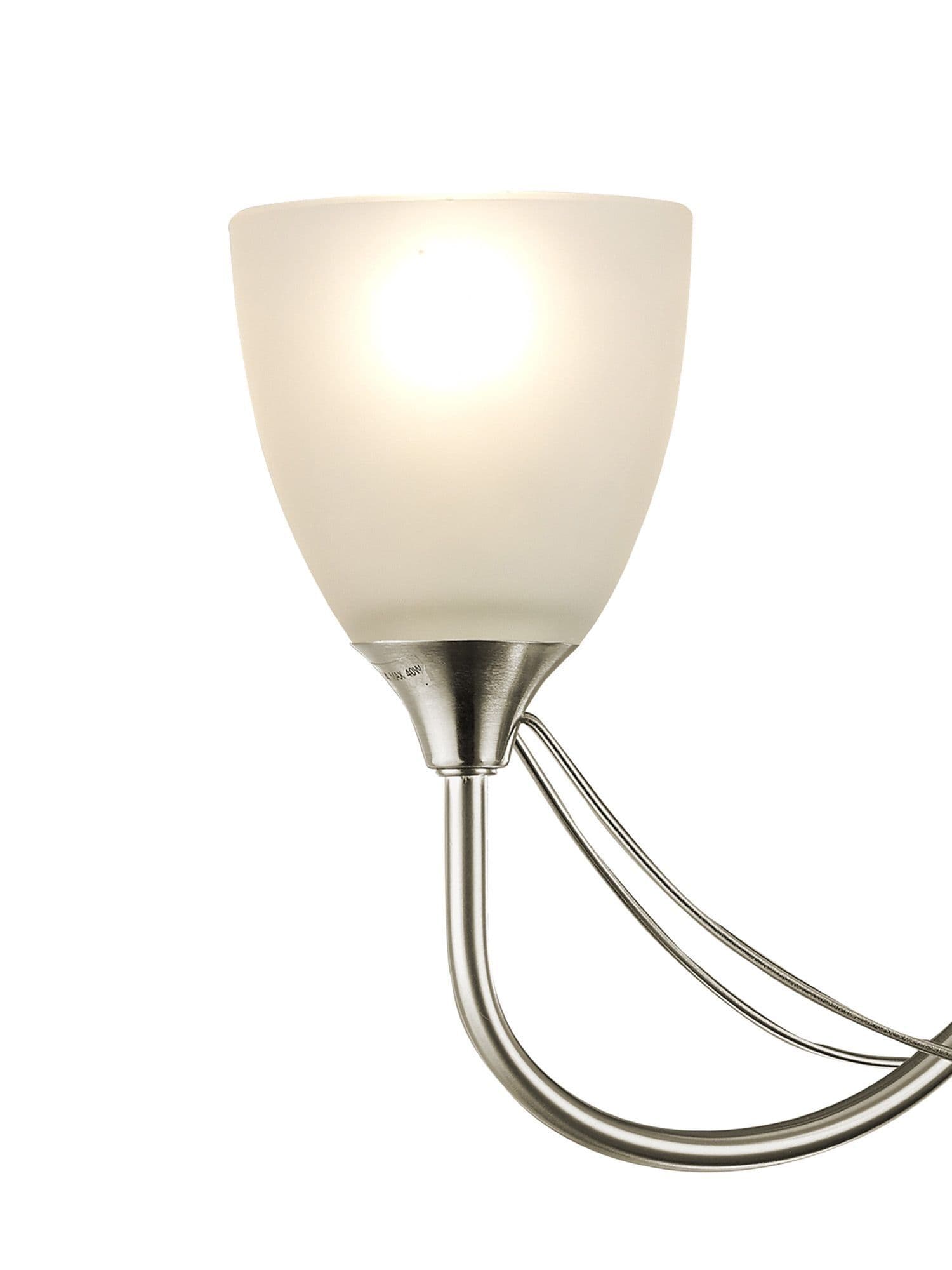 Cooper Ceiling 3 Light E14 Satin Nickel/Opal Glass