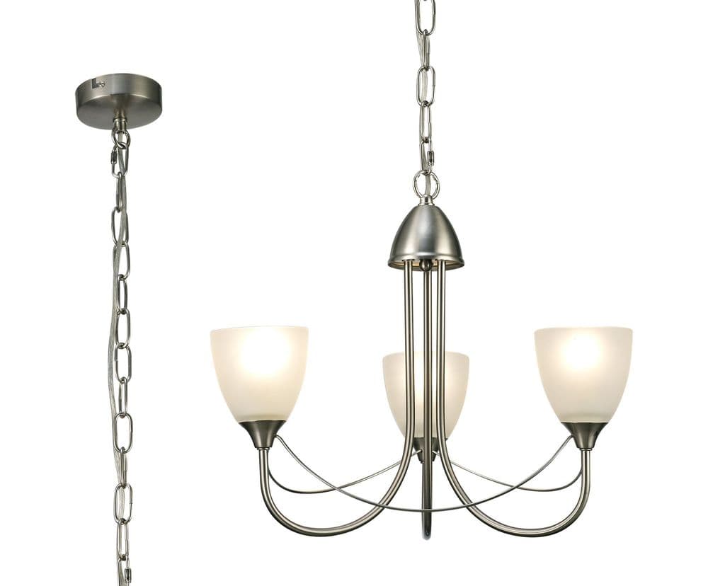 Cooper Ceiling 3 Light Pendant Convertible to Semi FlushE14 Satin ...