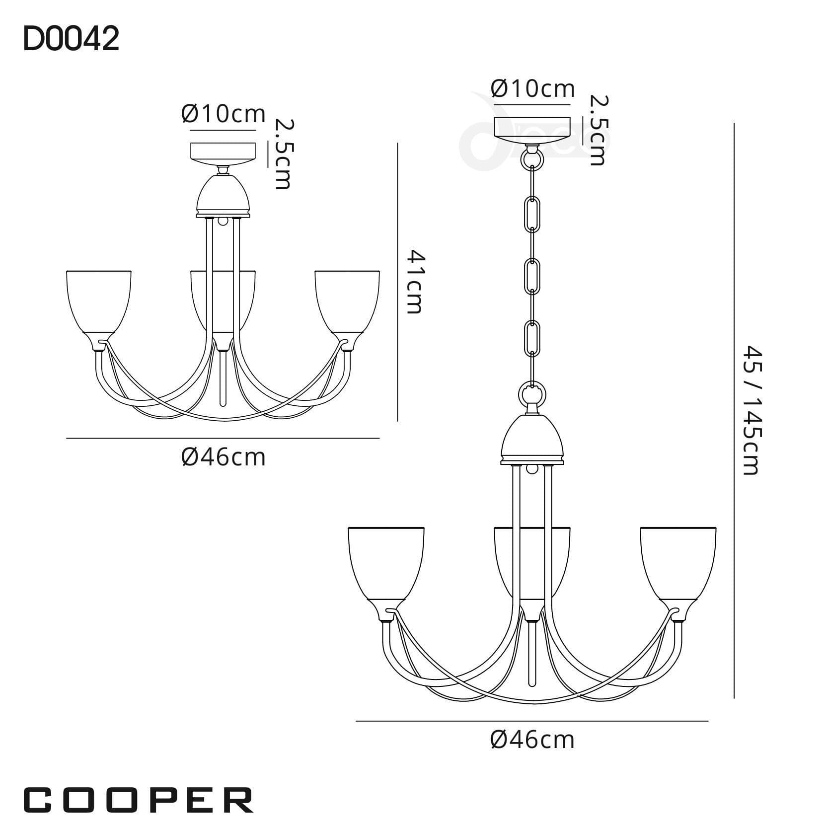 Cooper Ceiling 3 Light Pendant Convertible to Semi FlushE14 Satin ...