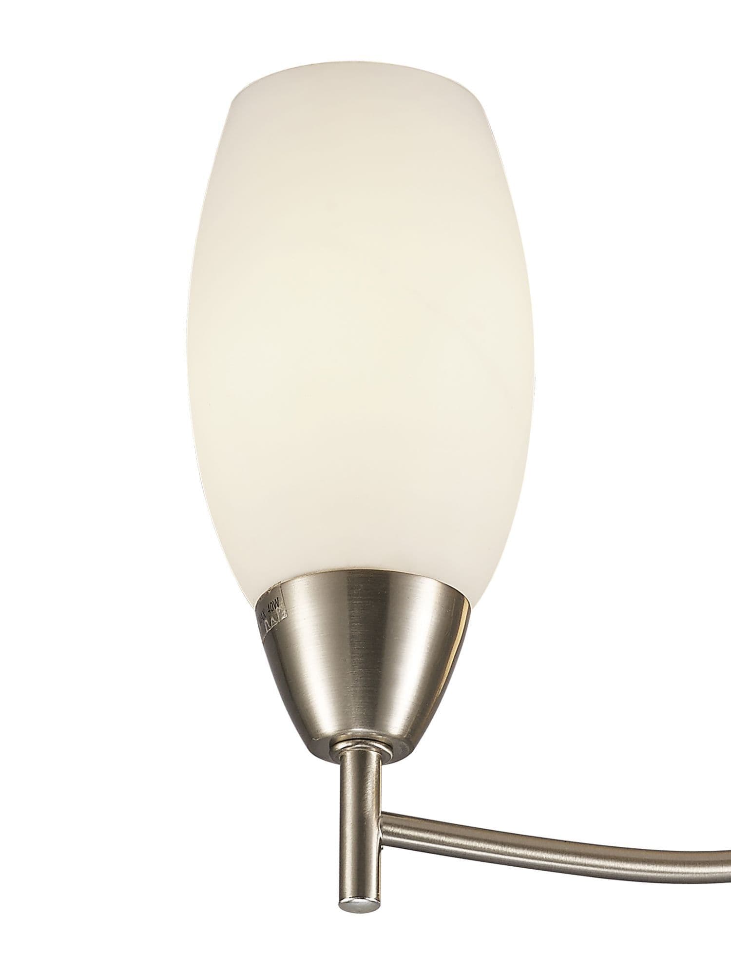 Devon Ceiling 3 Light E14 Satin Nickel/Opal Glass