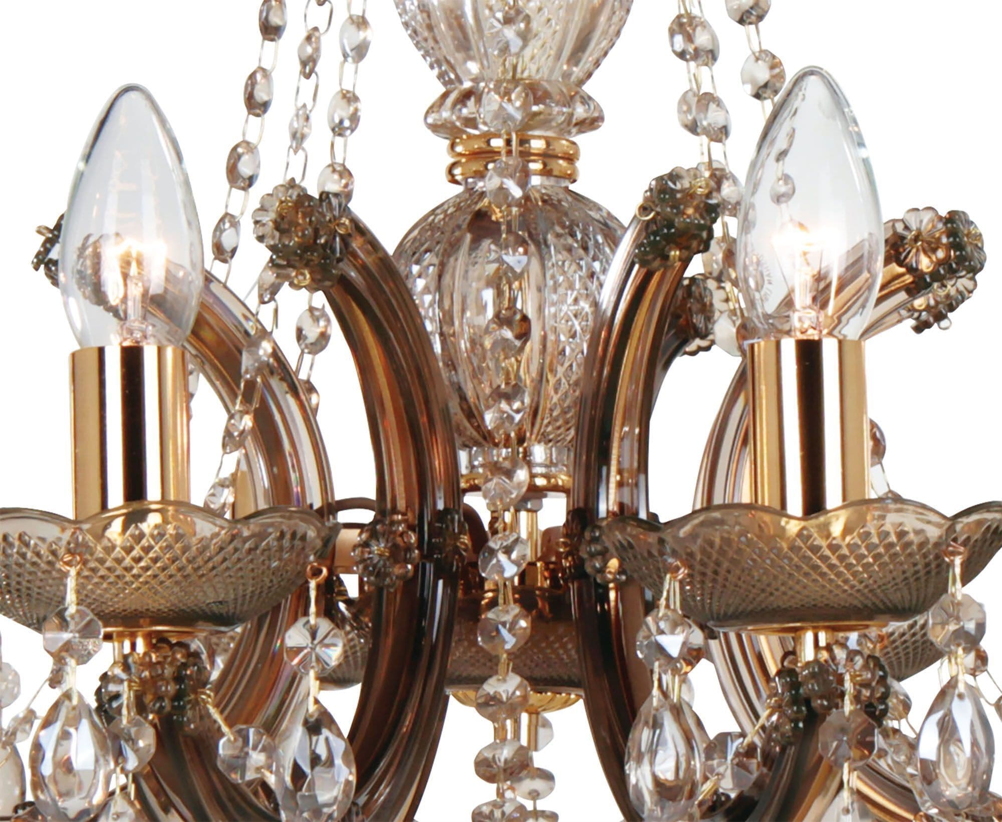 Gabrielle Chandelier With Acrylic Sconce & Glass Droplets 8 Light E14 ...
