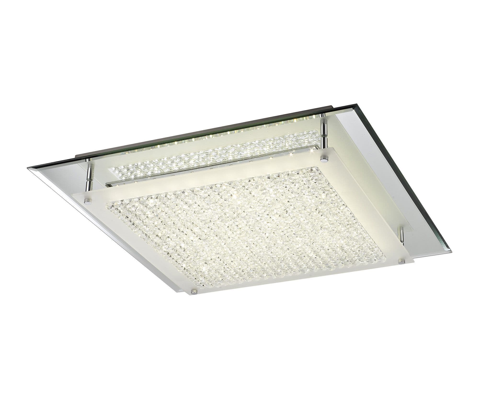Gina Ceiling 500mm Square 24W 1900lm LED 4000K Polished Chrome/Crystal