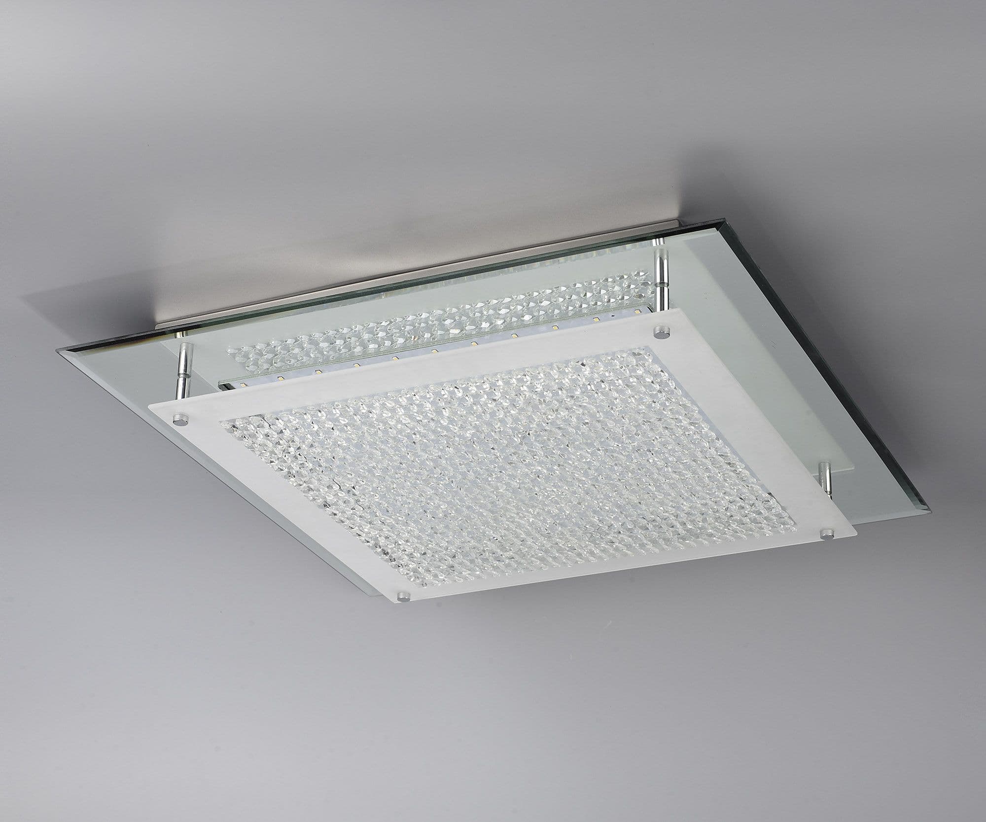 Gina Ceiling 500mm Square 24W 1900lm LED 4000K Polished Chrome/Crystal