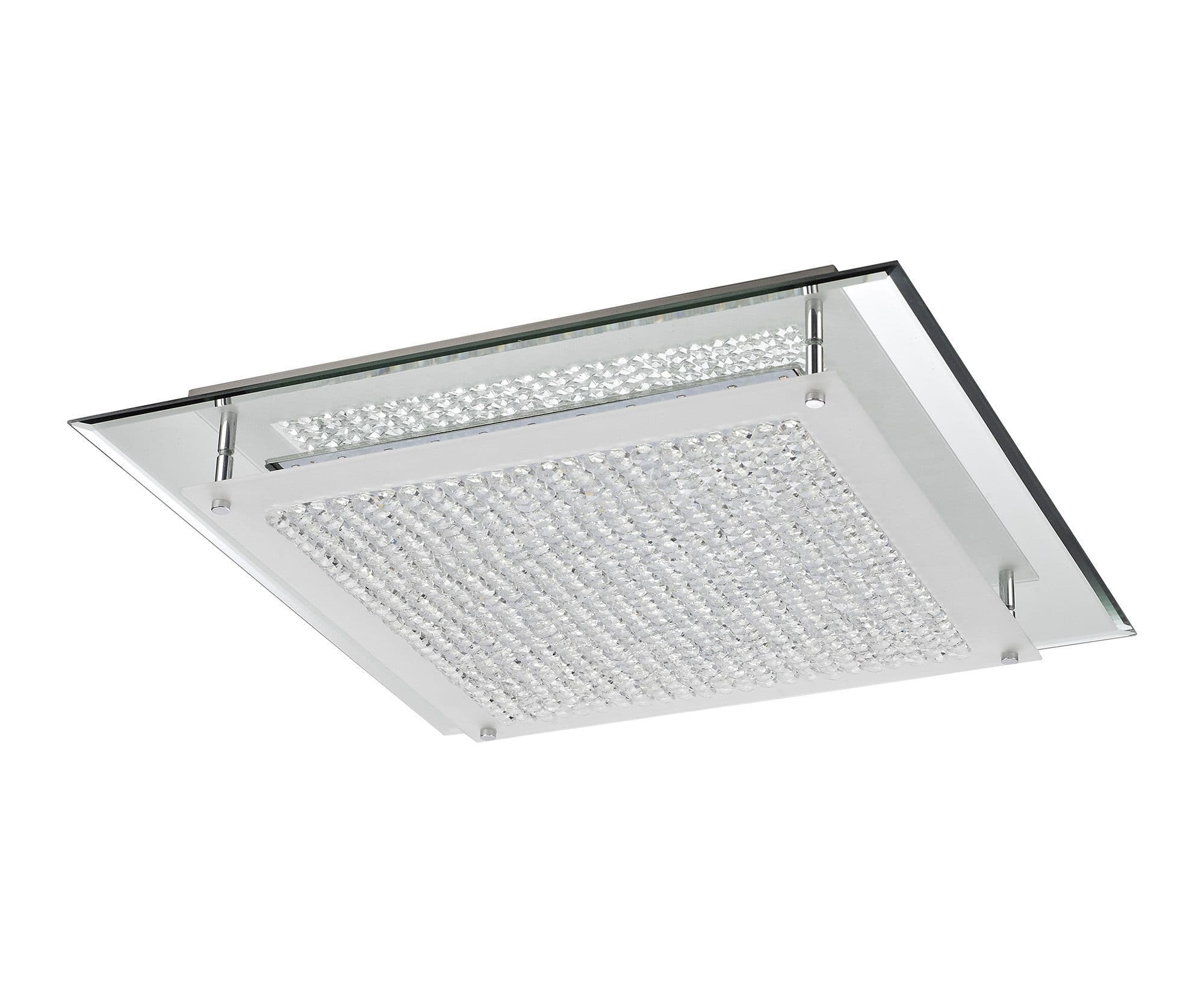 Gina Ceiling 500mm Square 24W 1900lm LED 4000K Polished Chrome/Crystal