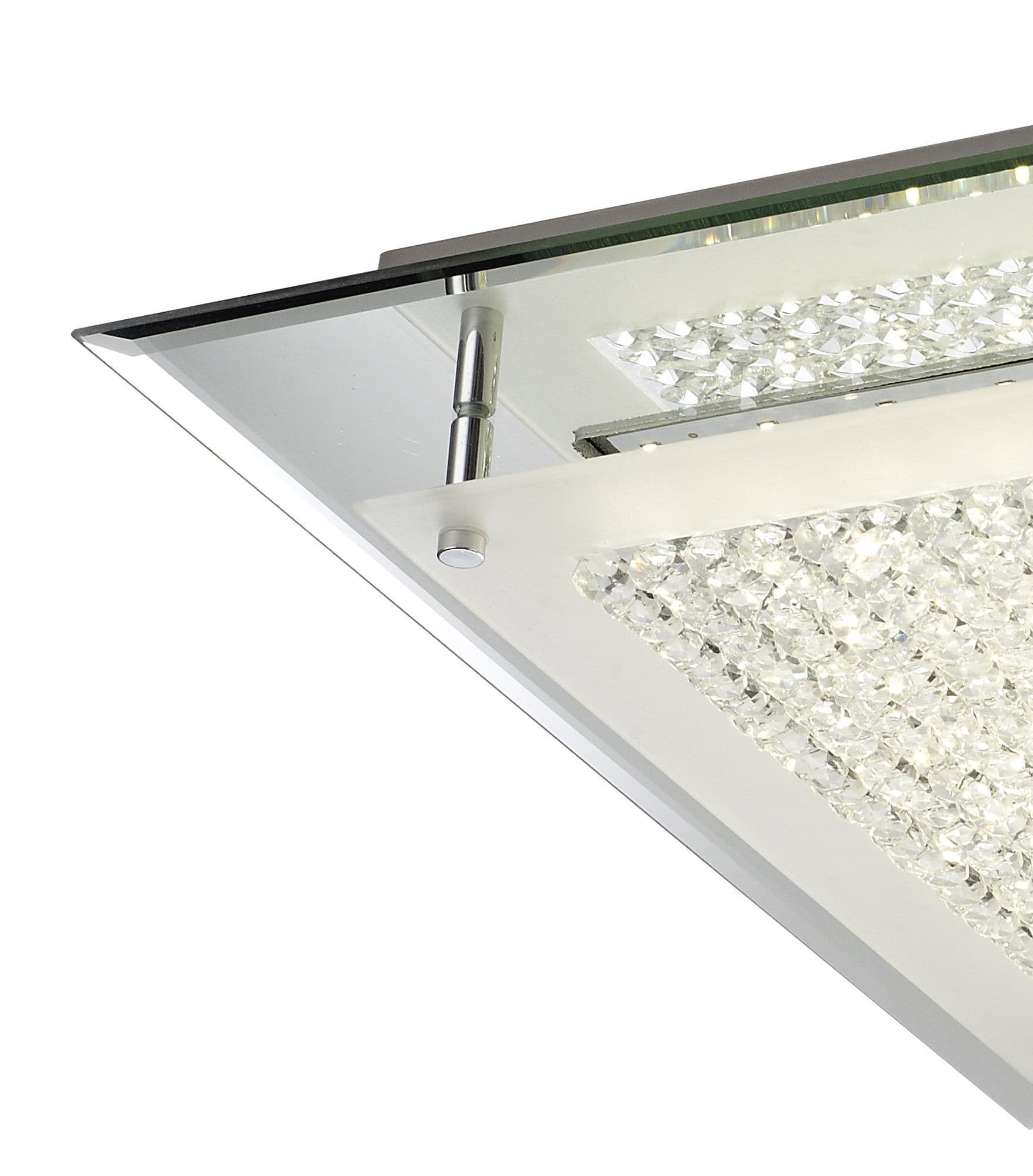 Gina Ceiling 500mm Square 24W 1900lm LED 4000K Polished Chrome/Crystal