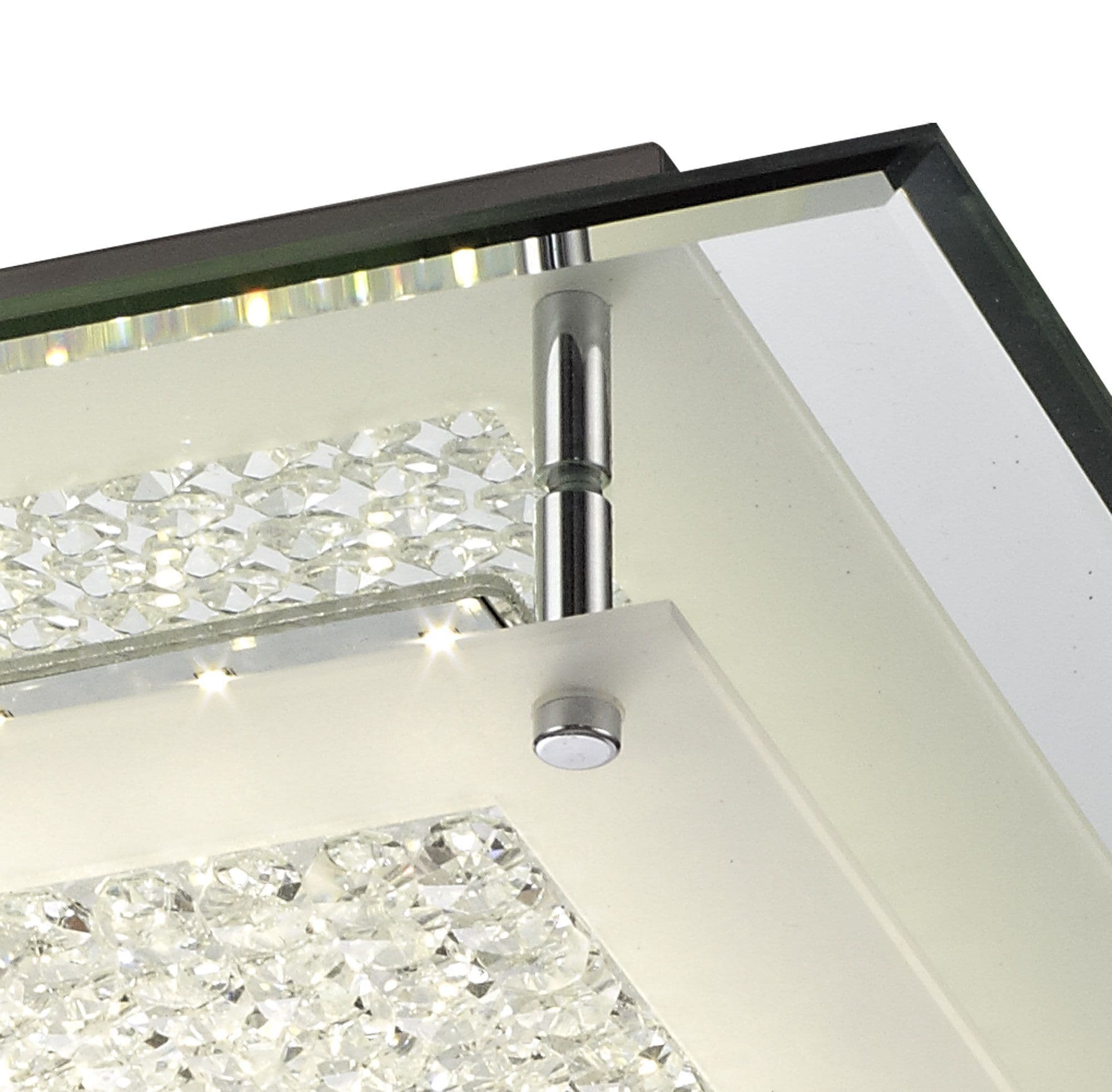 Gina Ceiling 500mm Square 24W 1900lm LED 4000K Polished Chrome/Crystal