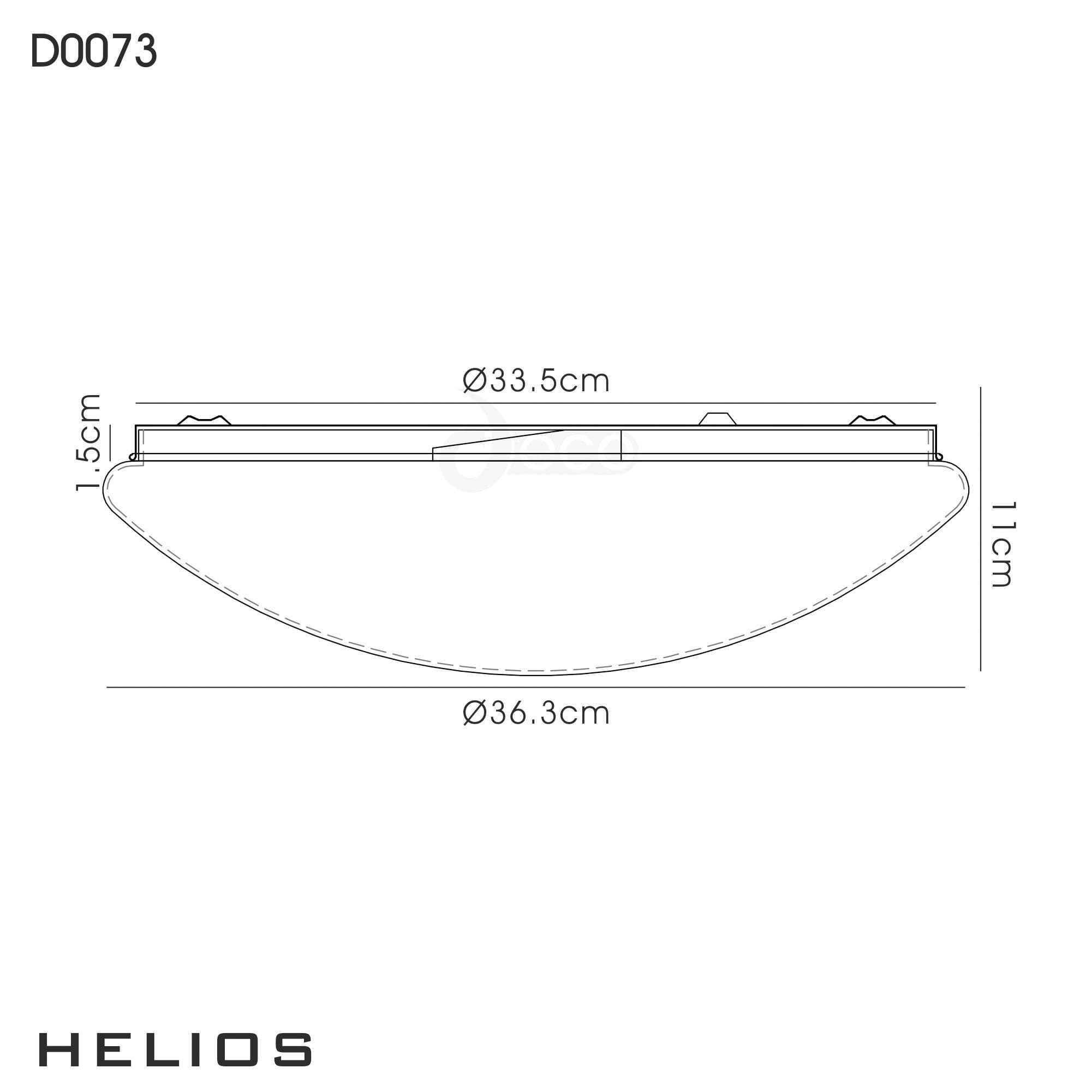 Helios Ceiling 363mm Round 18W 1080lm LED White 4000K