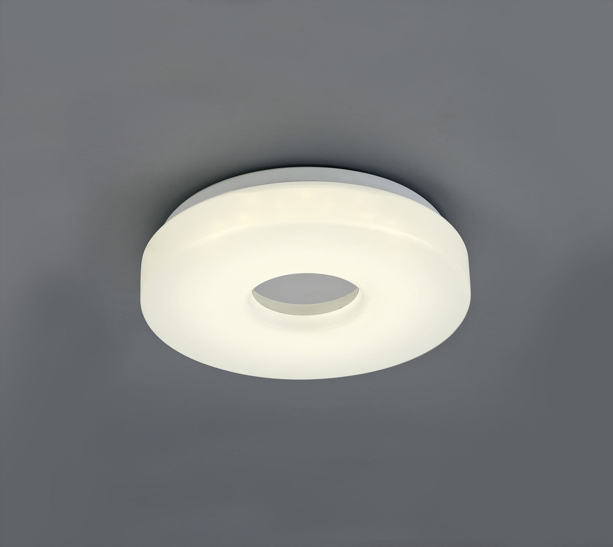 Joop IP44 12W LED Small Flush Ceiling Light Polished Chrome With White ...