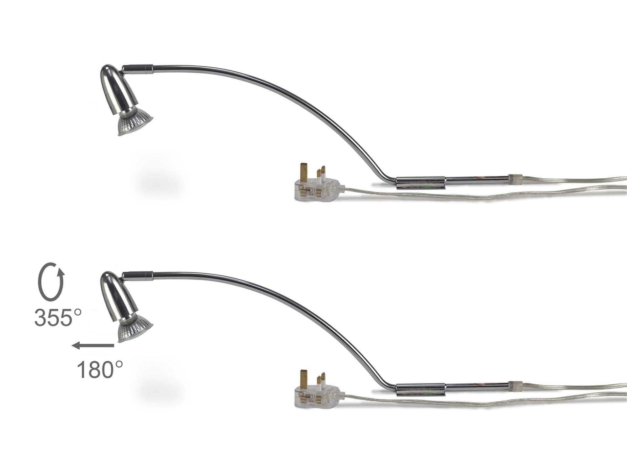 Lex Set Of 2 Over Cabinet 1 Light GU10 With Adjustable Head And 2m Cable